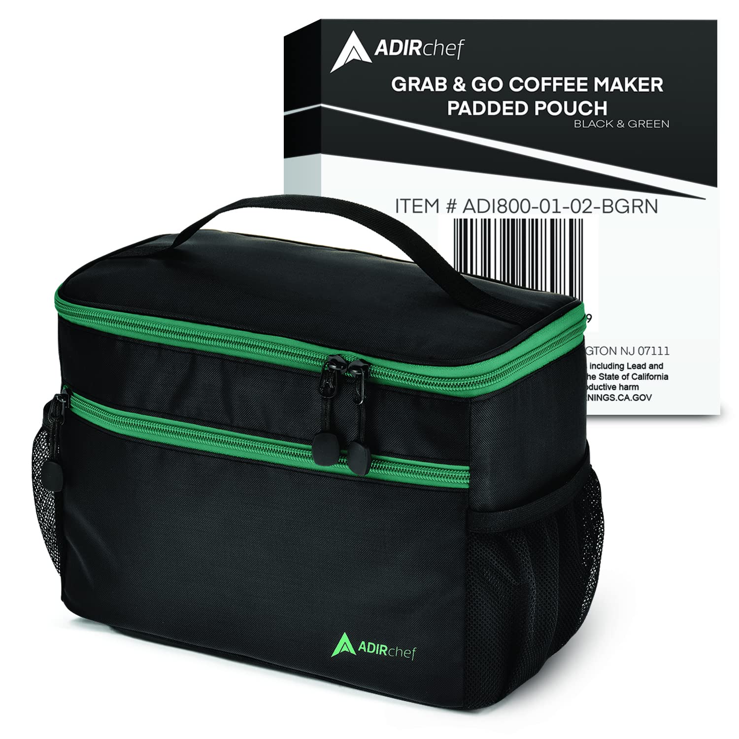 Adir Mini Single Serve Travel Coffee Maker Pouch Organizer, Portable For Travel, Camping, Office Lunch Bag For Grab & Go Daily Use (Red)
