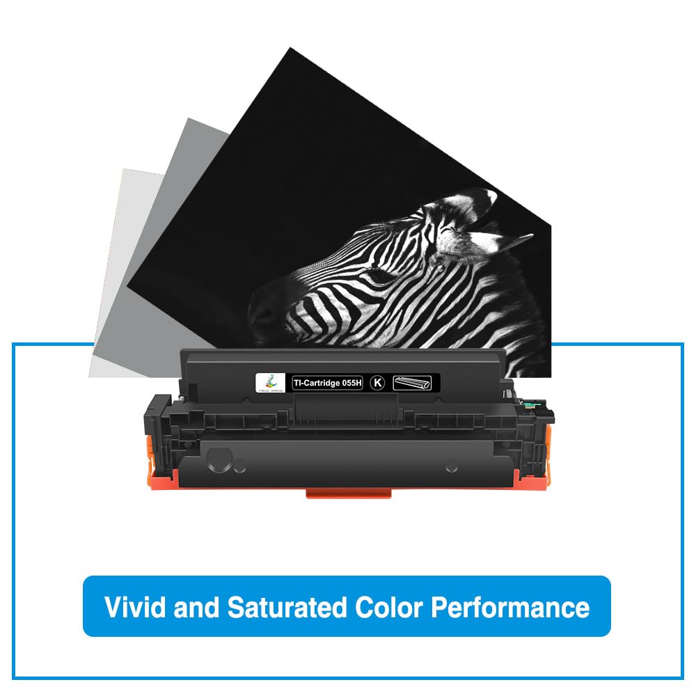 TRUE IMAGE Compatible Toner Cartridge Replacement for Canon 055H 055 Toner Canon Color ImageCLASS MF743Cdw MF741Cdw MF746Cdw MF743 MF740C MF745Cdw LBP664Cdw LBP660C Series Printer (Black, 1-Pack)