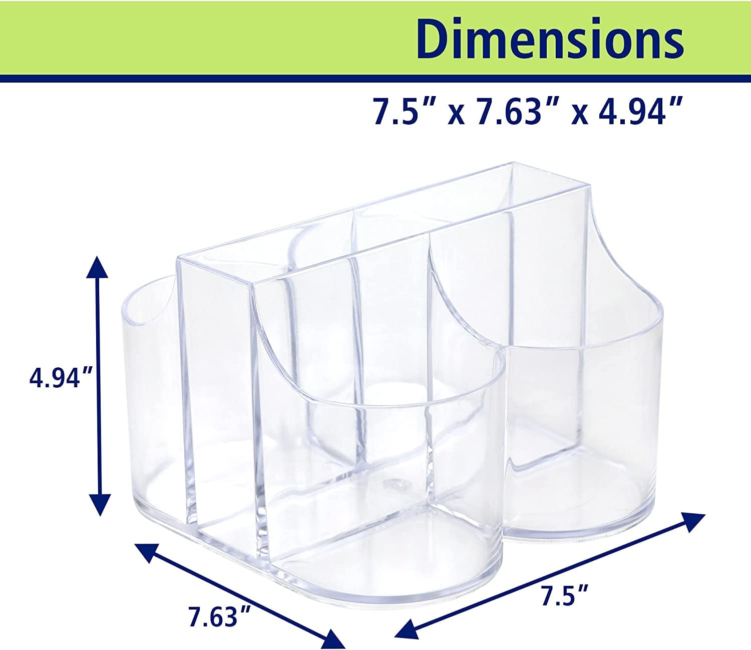 Friwer 5 Compartment Classic Acrylic Napkin Holder with Cutlery Organizer Caddy Bin, For Spoons, Forks, Knives & Cups, Indoor/Outdoor Use