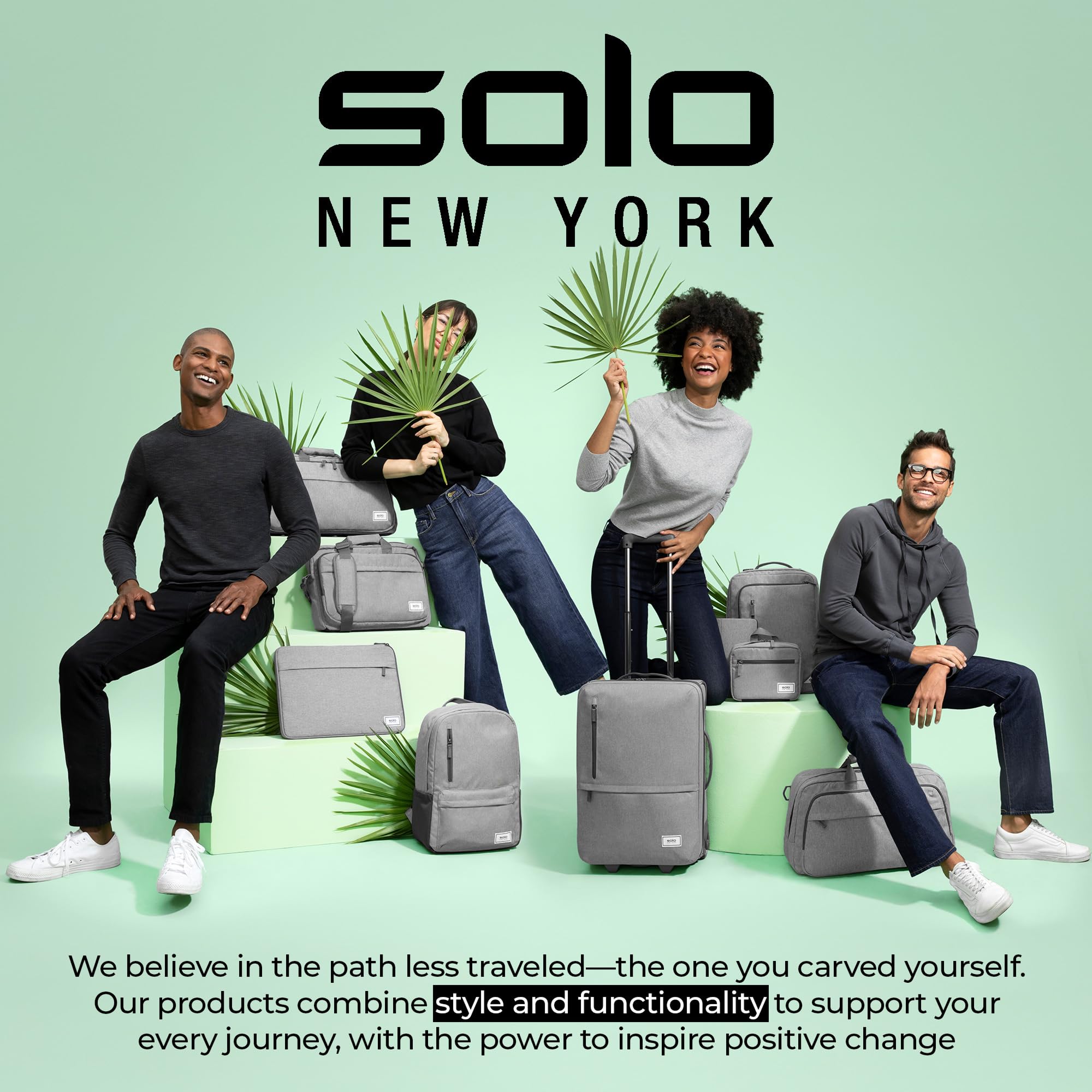 Solo Velocity 15.6 Inch Laptop Hybrid Backpack Briefcase, Navy/Grey