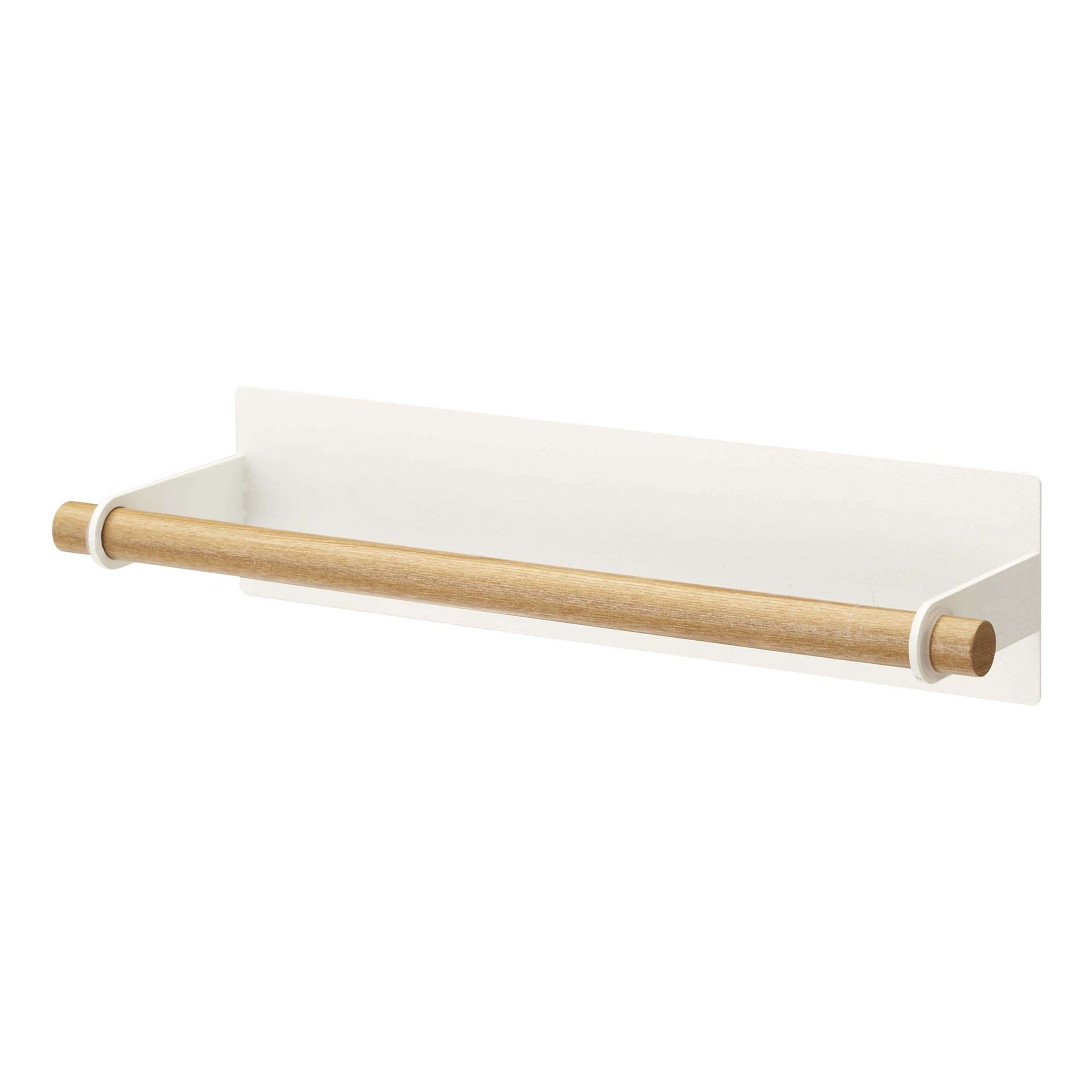 YAMAZAKI Hanger Home Magnetic Paper Kitchen Storage | Steel + Wood | Small | Towel Holder, White