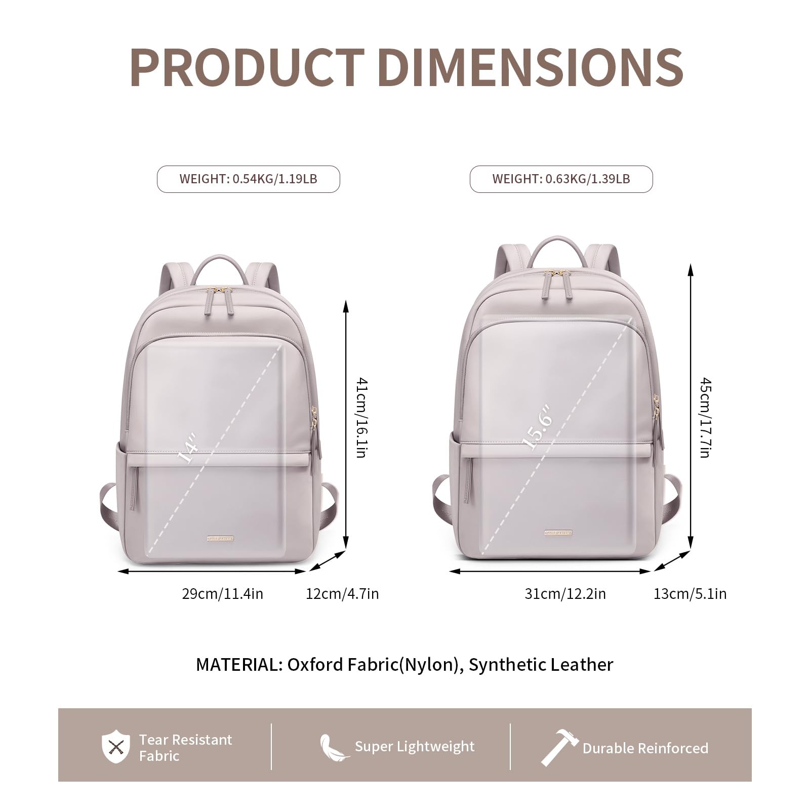GOLF SUPAGS Laptop Backpack for Women Slim Computer Bag Work Travel College Backpack Purse Fits 14 Inch Notebook (Pink)