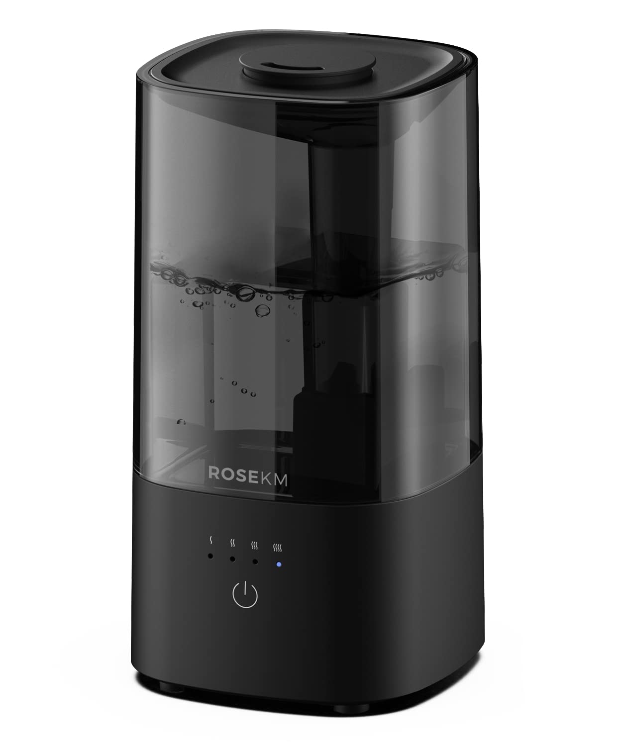 ROSEKM Humidifiers for Bedroom, 2.0L Cool Mist Humidifier for Plant and Baby Nursery, Small Quiet Air Humidifier, Ultrasonic, Filterless, Auto Shut-Off, Black