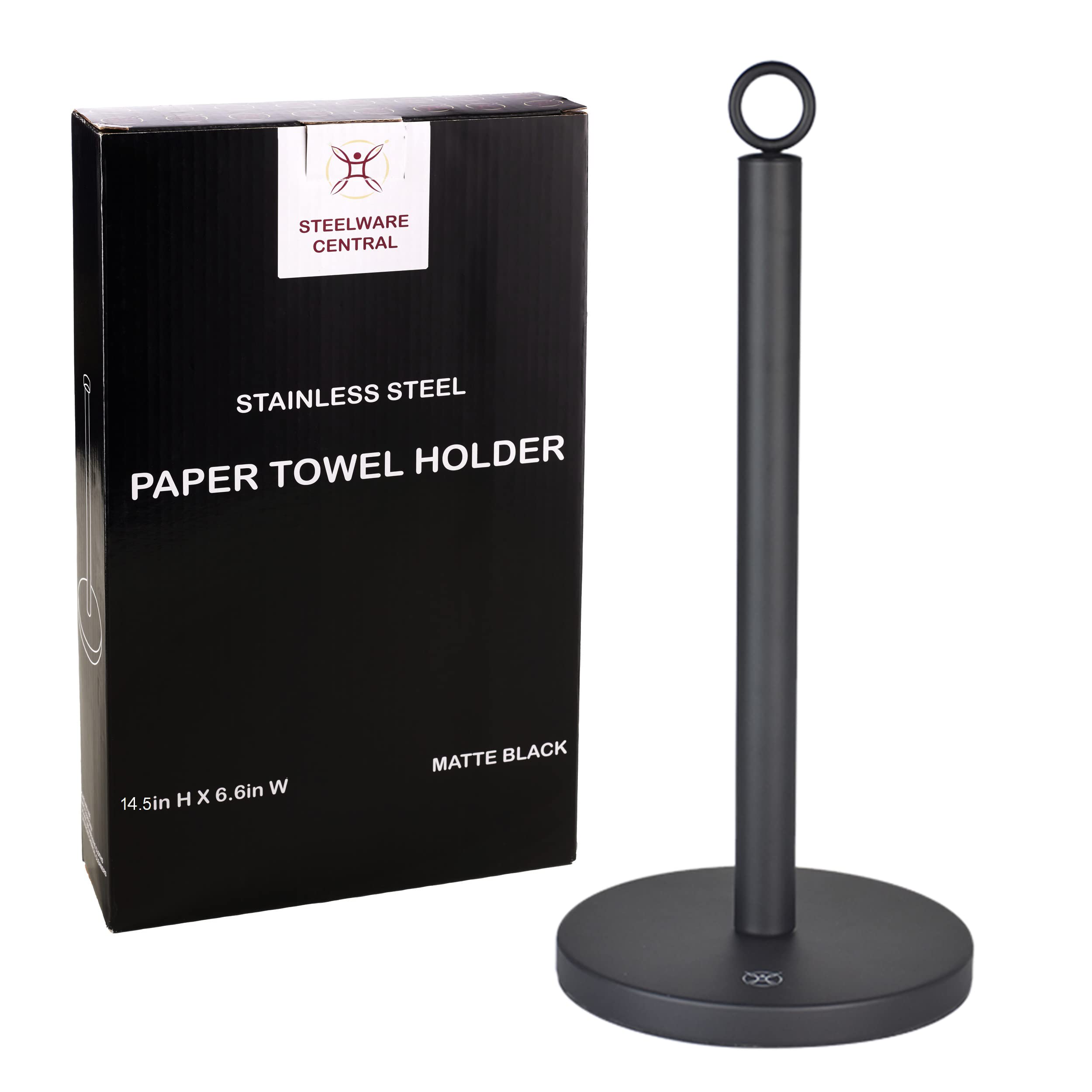 Steelware Central Paper Towel Holder Stainless Steel (Matte Black)
