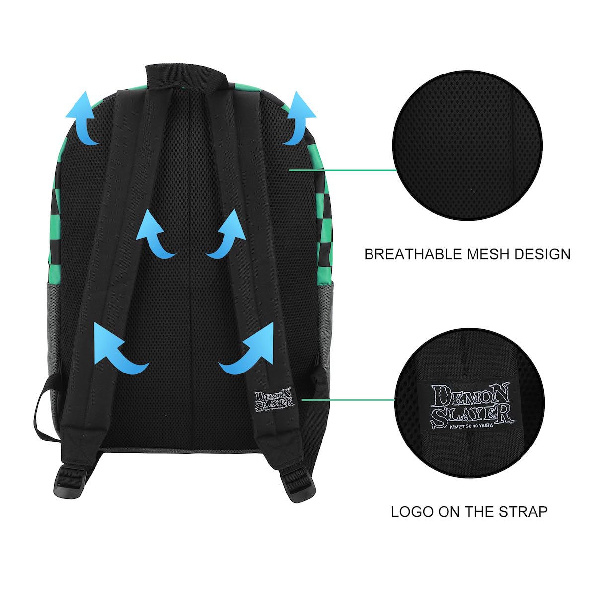 Demon Slayer Tanjiro Checkered Backpack