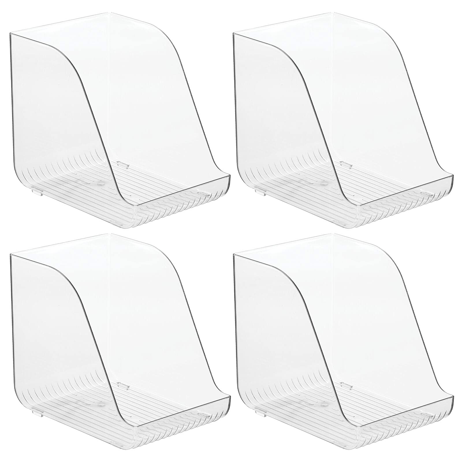 mDesign Compact Plastic Kitchen and Pantry Storage Organizer Bin for Tall Skinny Soda/Pop Cans - Kitchen, Pantry, Refrigerator - 4 Pack - Clear