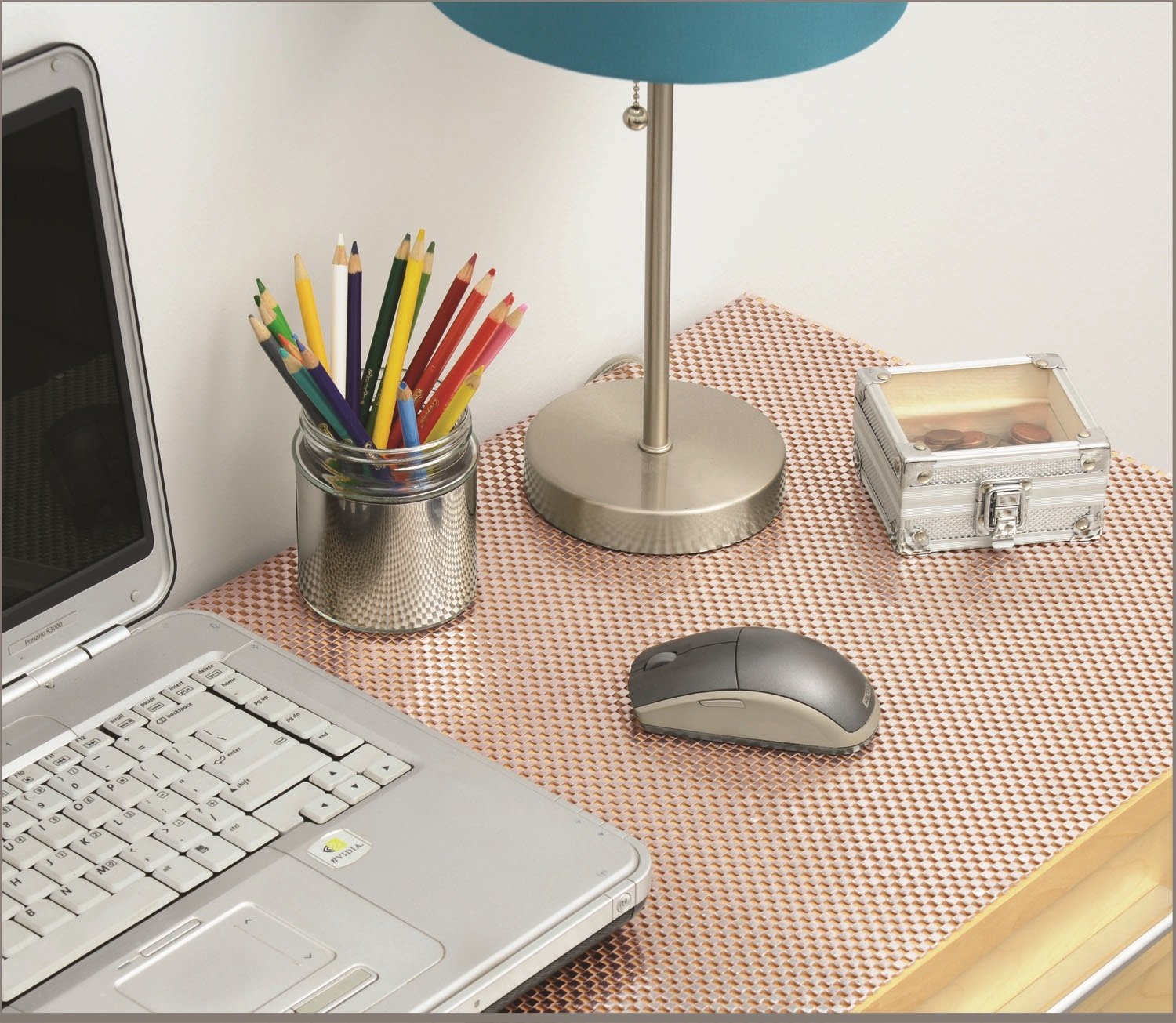 Con-Tact Brand Metallic Grip Premium Nοn-Adhesive Non-Slip Counter Top, Drawer and Shelf Liner, 18" x 4', Copper