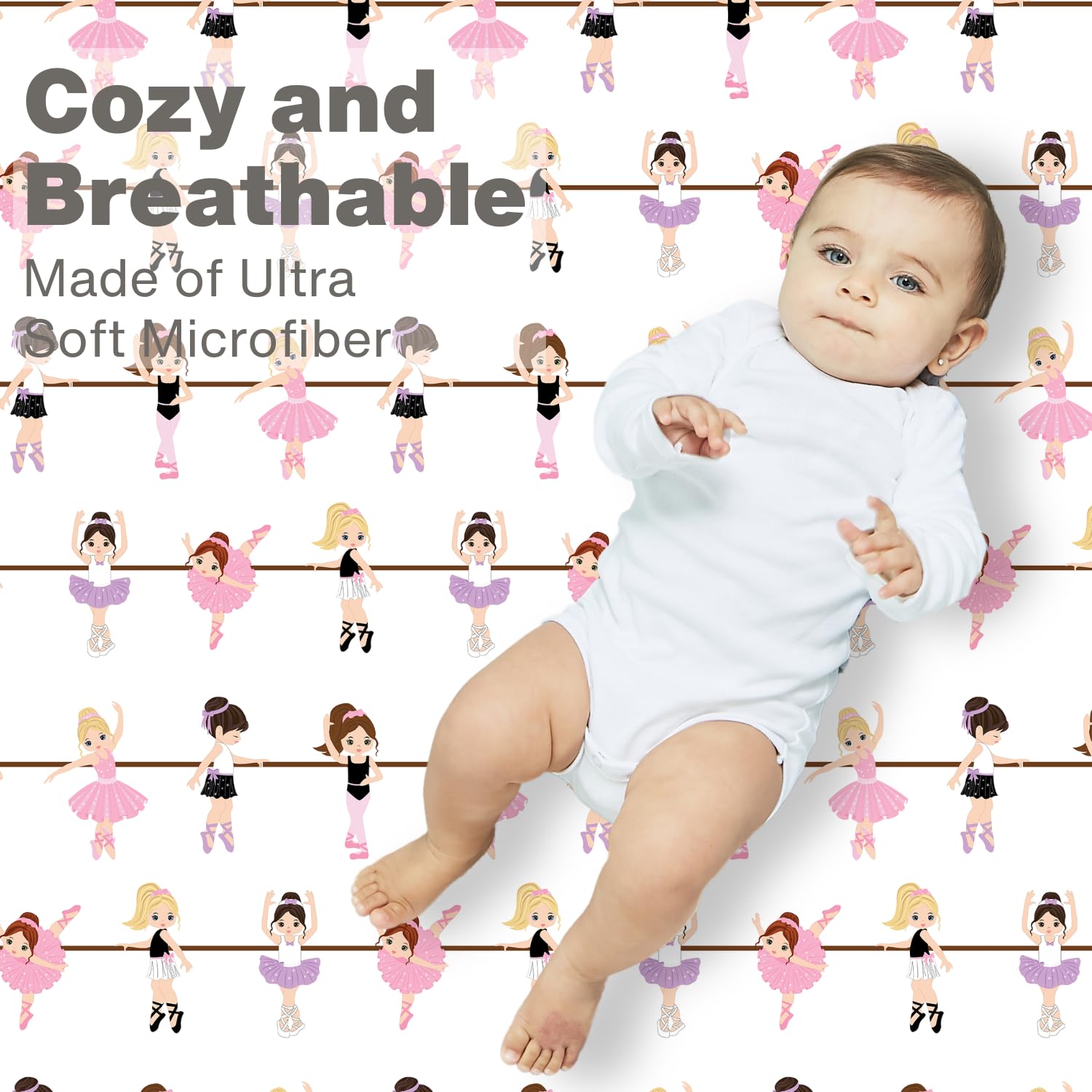 EVERYDAY KIDS 2 Pack Fitted Girls Crib Sheet, 100% Soft Breathable Microfiber, Baby Sheet, Fits Standard Size Crib Mattress 28in x 52in, Nursery Sheet - Unicorns/Hot Pink