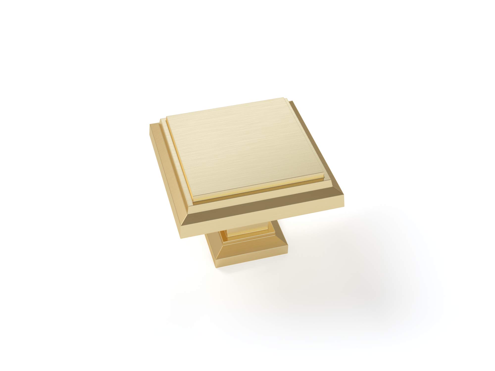 NewAge Products Home Cabinet Brushed Brass Traditional Square Knob, Cabinet Pull Handles, 80212