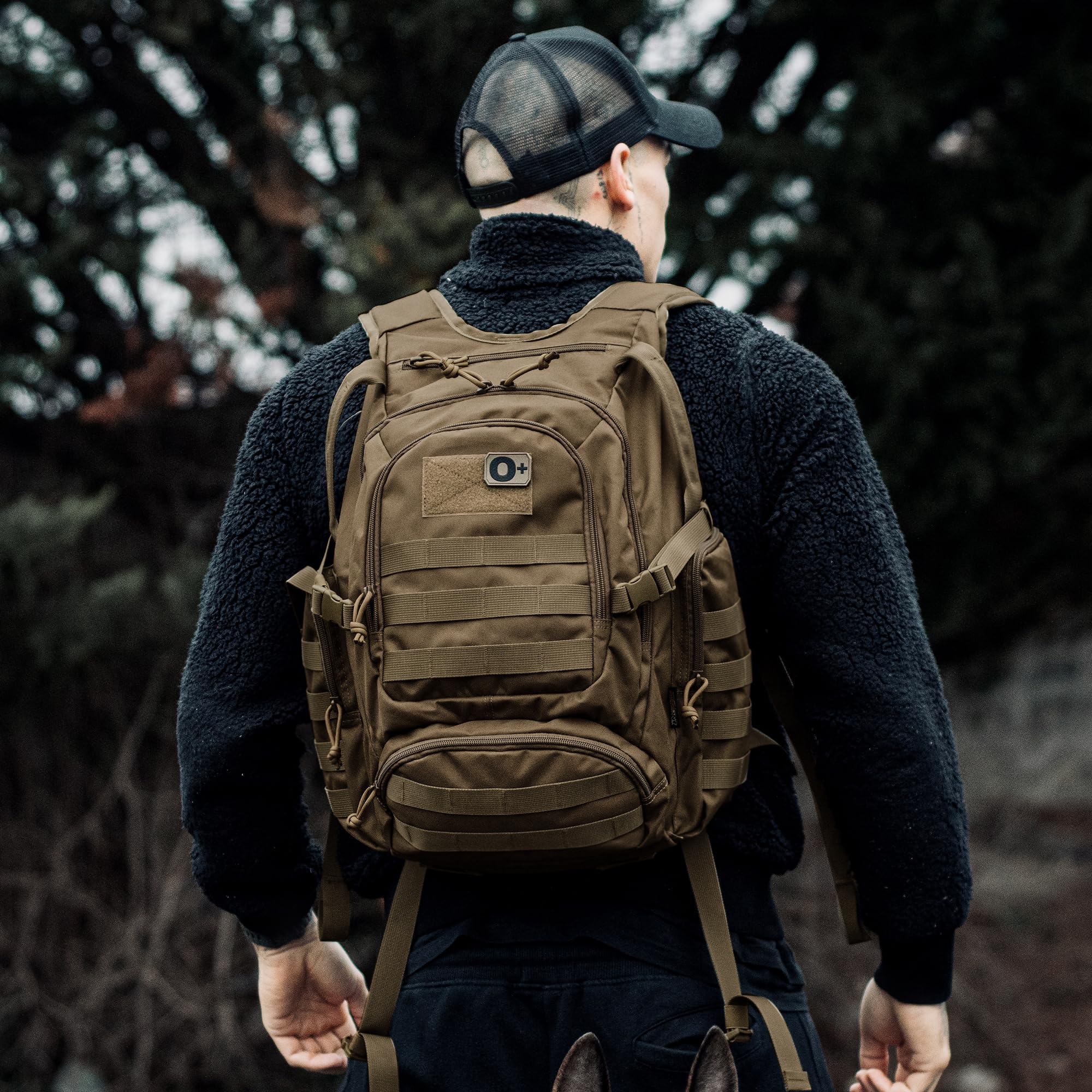 Mardingtop 25L Tactical Backpacks Molle Hiking daypacks for Camping Hiking Military Traveling Motorcycle Khaki