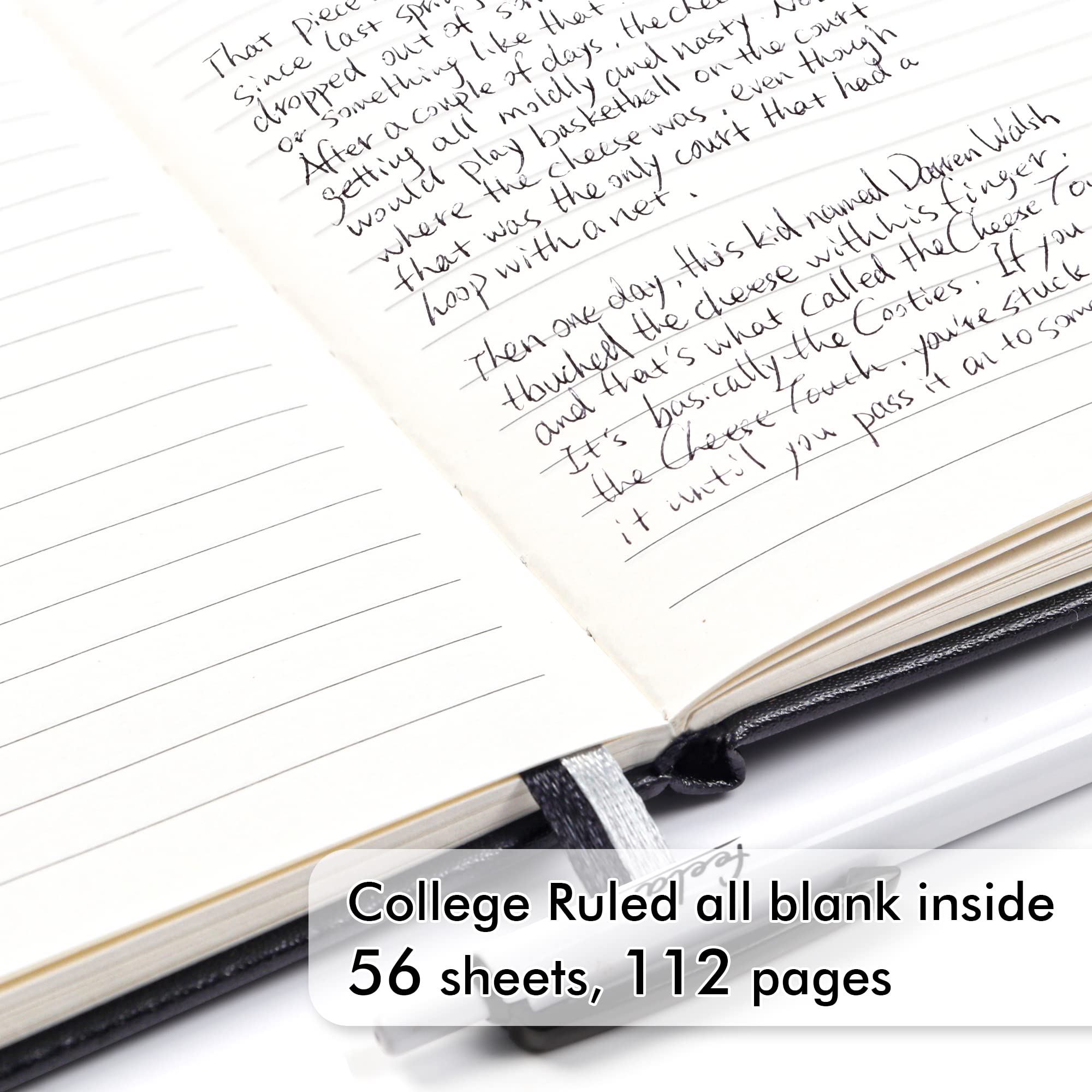 3 Pack Pocket Notebook Journals with 3 Black Pens, Feela A6 Mini Cute Small Journal Notebook Bulk Hardcover College Ruled Notepad with Pen Holder for Office School Supplies, 3.5”x 5.5”, Black