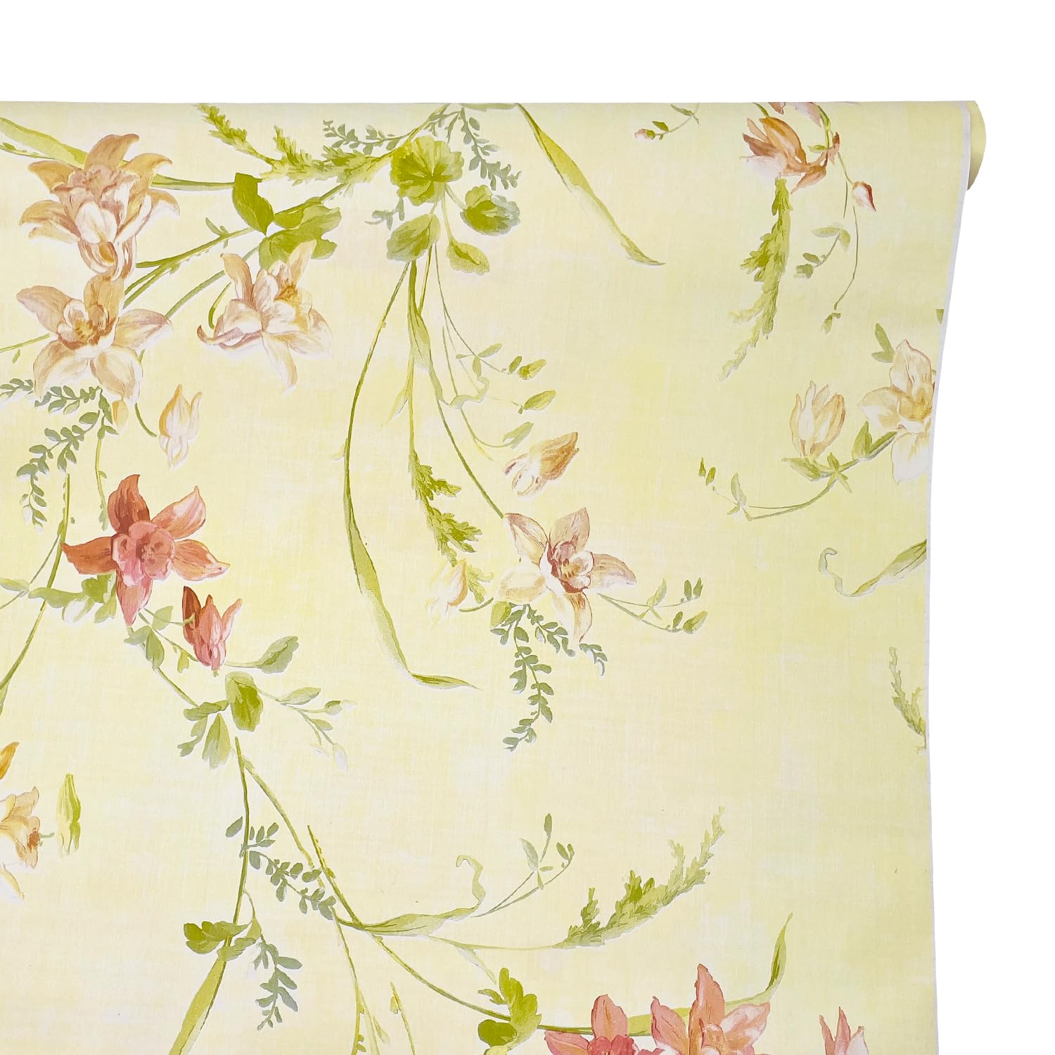 Yifely Self-Adhesive Shelf Liner Removable Furniture Paper for Covering Apartment Dresser Drawers, Rural Flower, 17.7 Inch by 9.8 Feet
