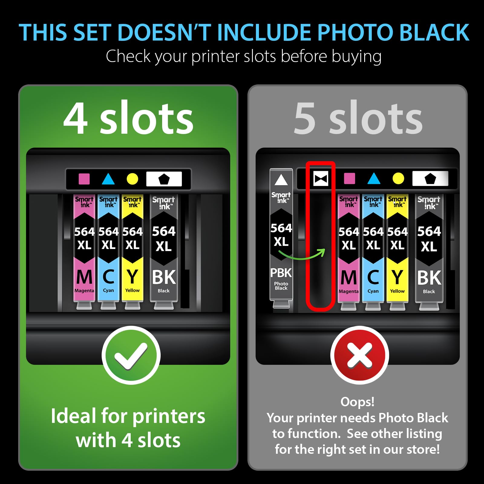 Smart Ink Compatible Ink Cartridge Replacement for HP 564 XL 564XL High Yield 10 Combo Pack (4 Black & 2 C/M/Y) for DeskJet 3520 3522 Photosmart 7520 6520 5520 7525 5514 7510 OfficeJet 4620 Printers