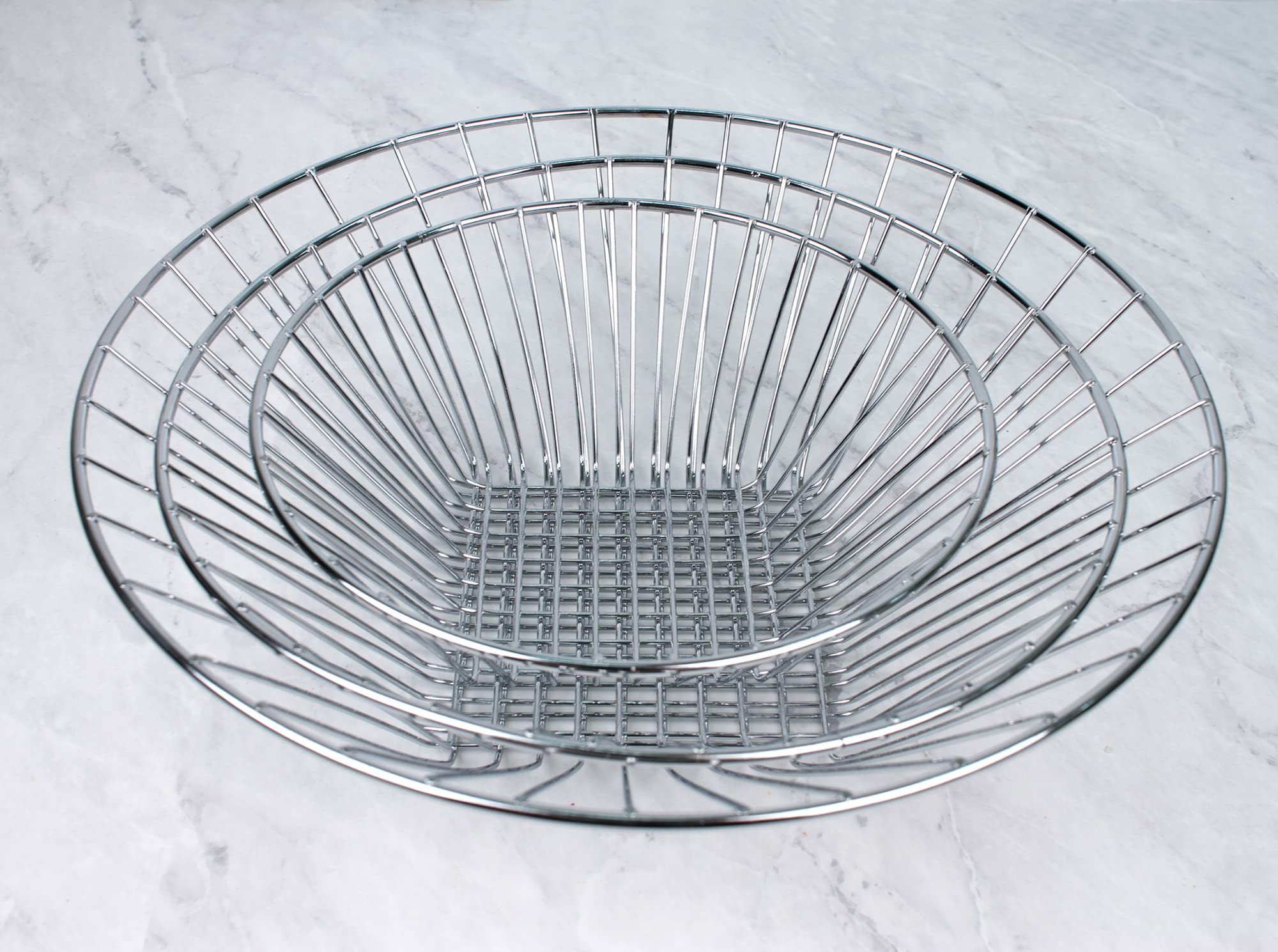 RSVP 30-by-12-Inch 3-Tier Wire Hanging Basket, Chrome