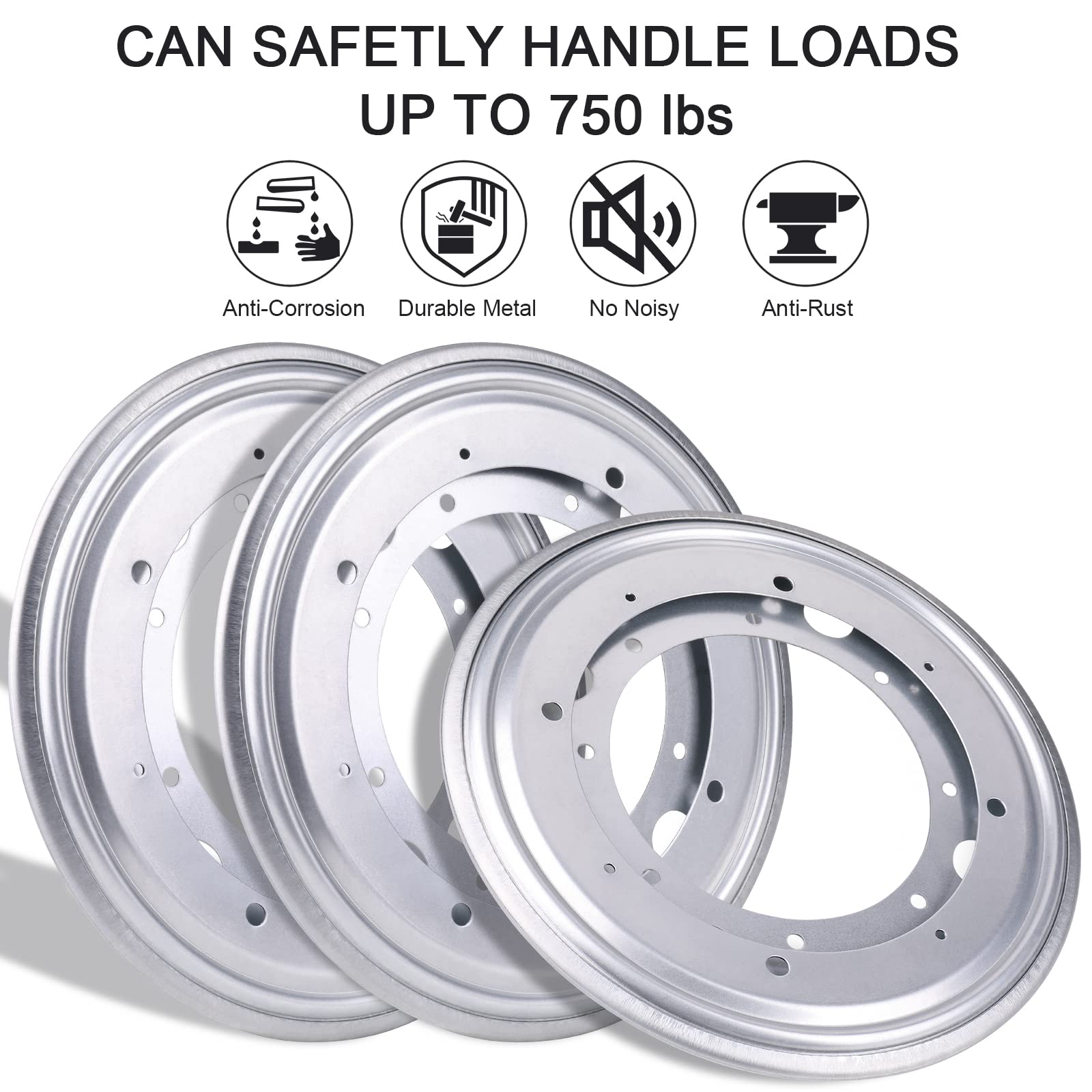 3Pack 9 Inch Lazy Susan Hardware 5/16”Thick Heavy Duty Lazy Susan Turntable Rotating Ball Bearing Plate 750lbs Capacity Lazy Susan Swivel Base Plate for Serving Trays, Kitchen Cabinet, Craft