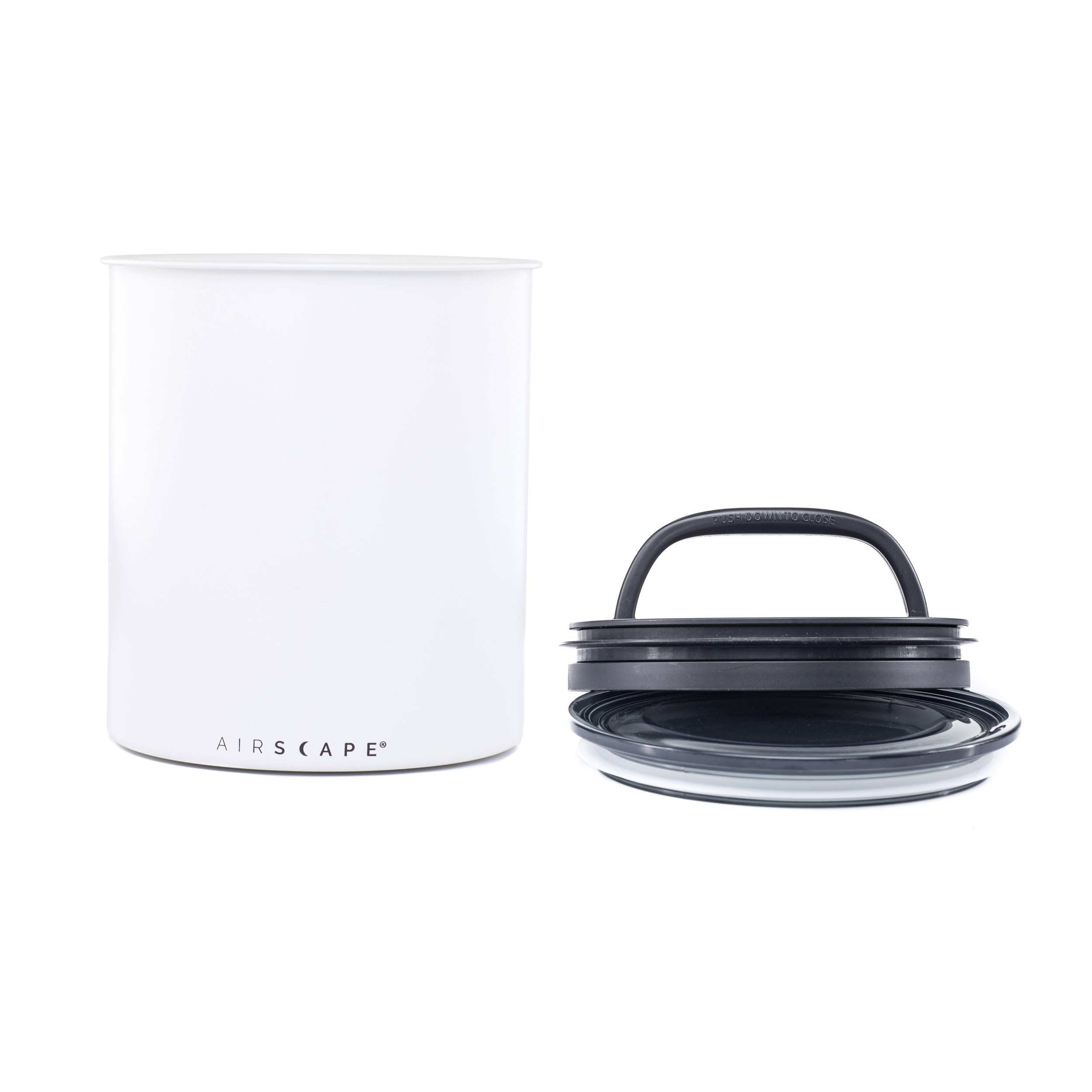 Airscape Kilo Coffee Storage Canister Large Food Container Patented Airtight Lid 2-Way Valve Preserve 2.2 lb Dry Beans Food Freshness (Matte White)