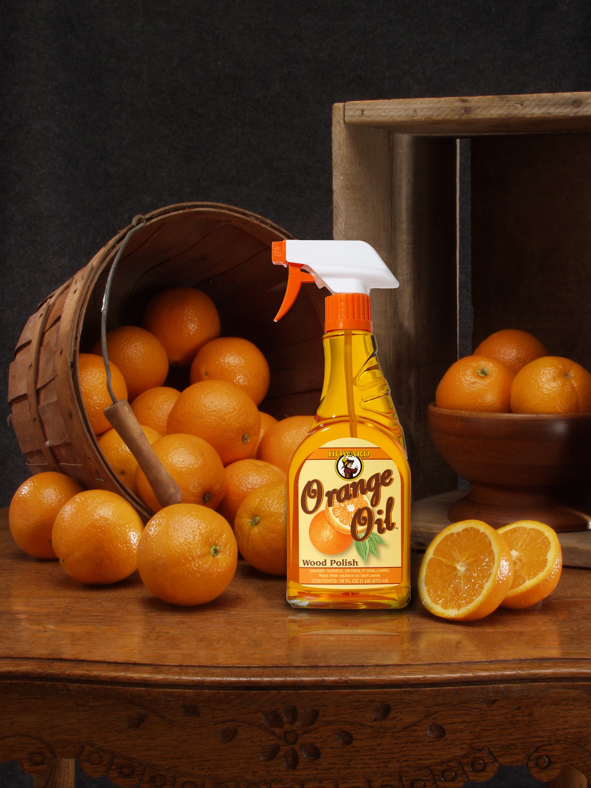 Howard Products ORS016 Orange Oil Wood Polish, 16 oz