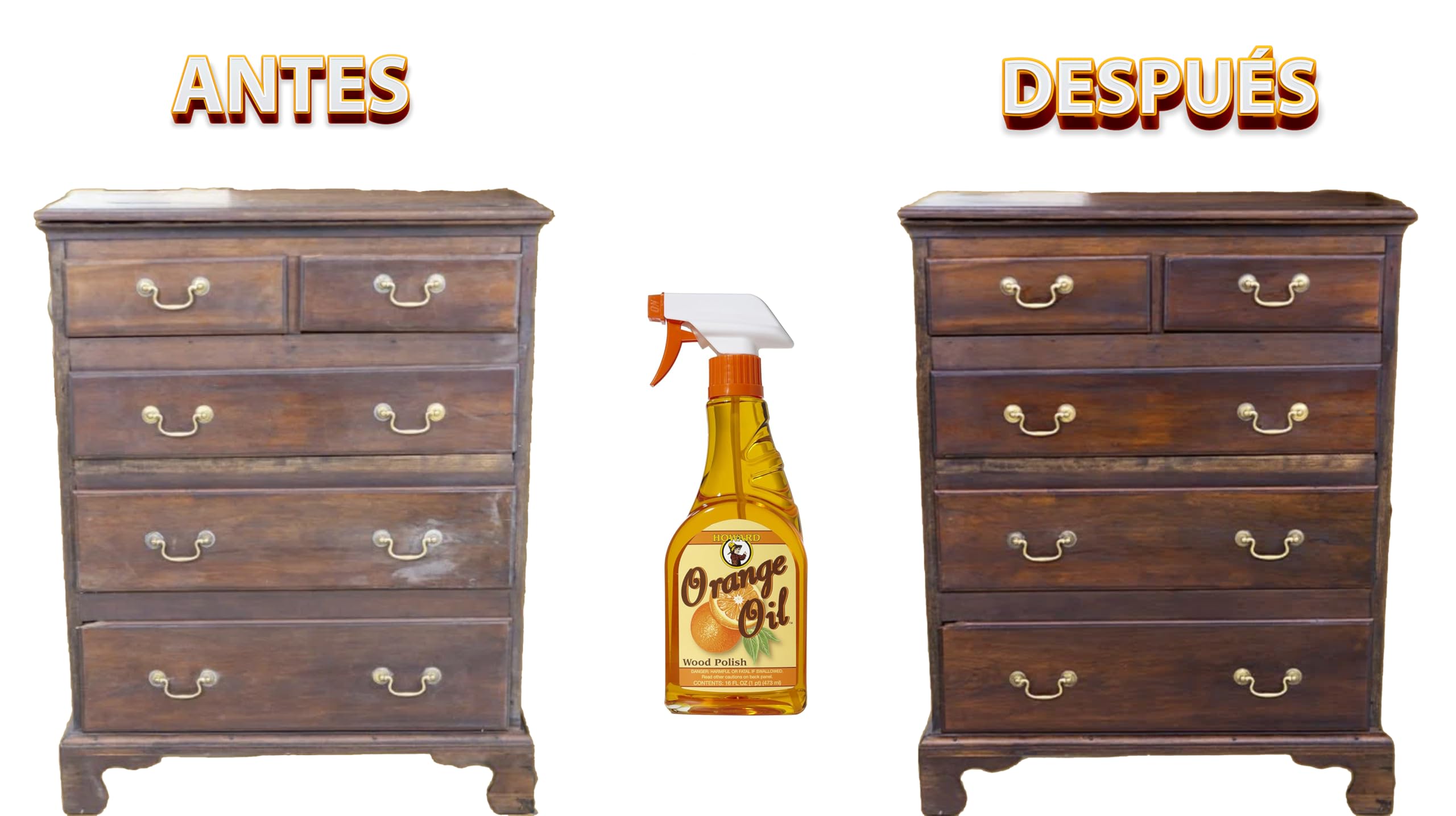 Howard Products ORS016 Orange Oil Wood Polish, 16 oz