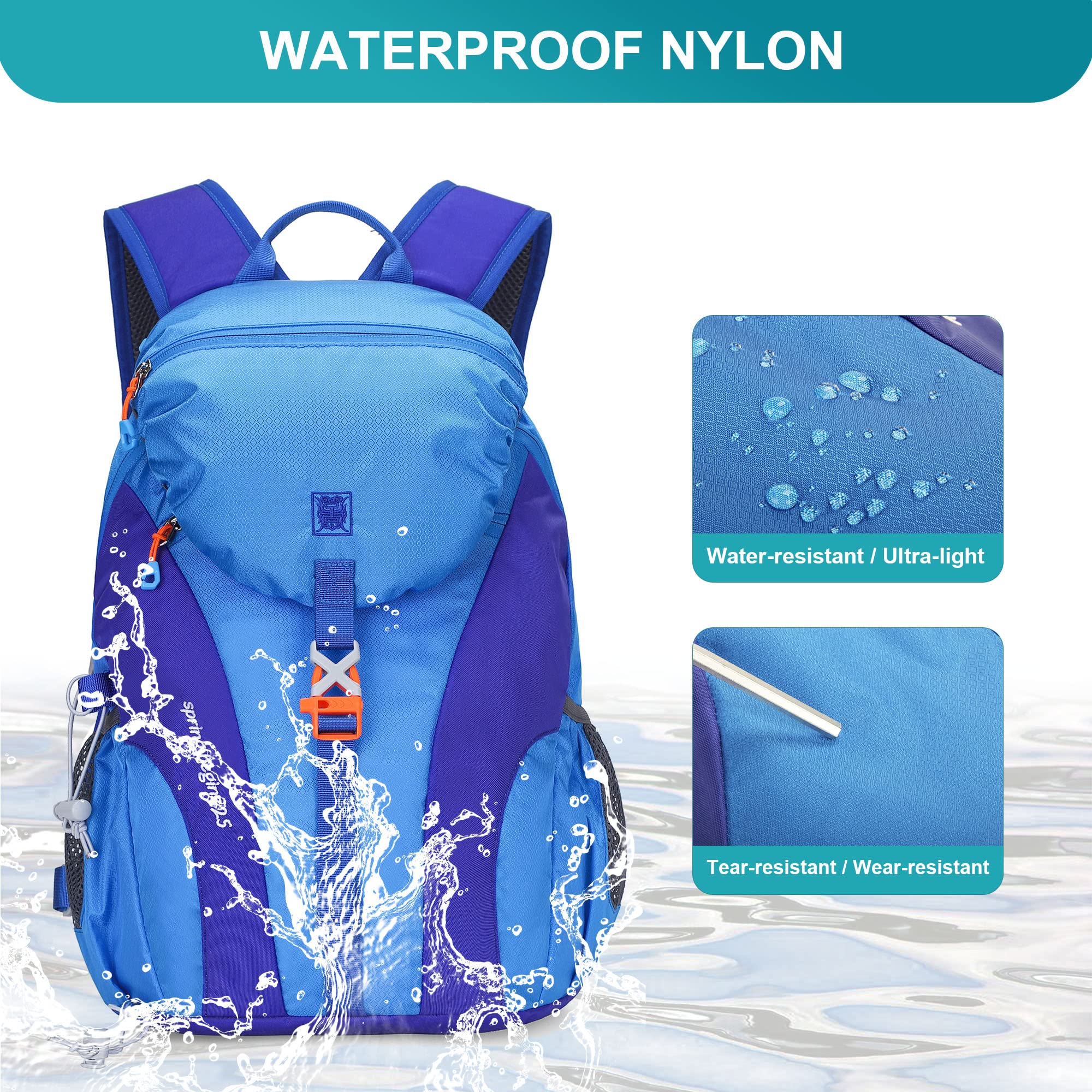 Lightweight Hiking Backpack Water Resistant,25L Daypack Small Backpack for Travel (Blue, 25L)