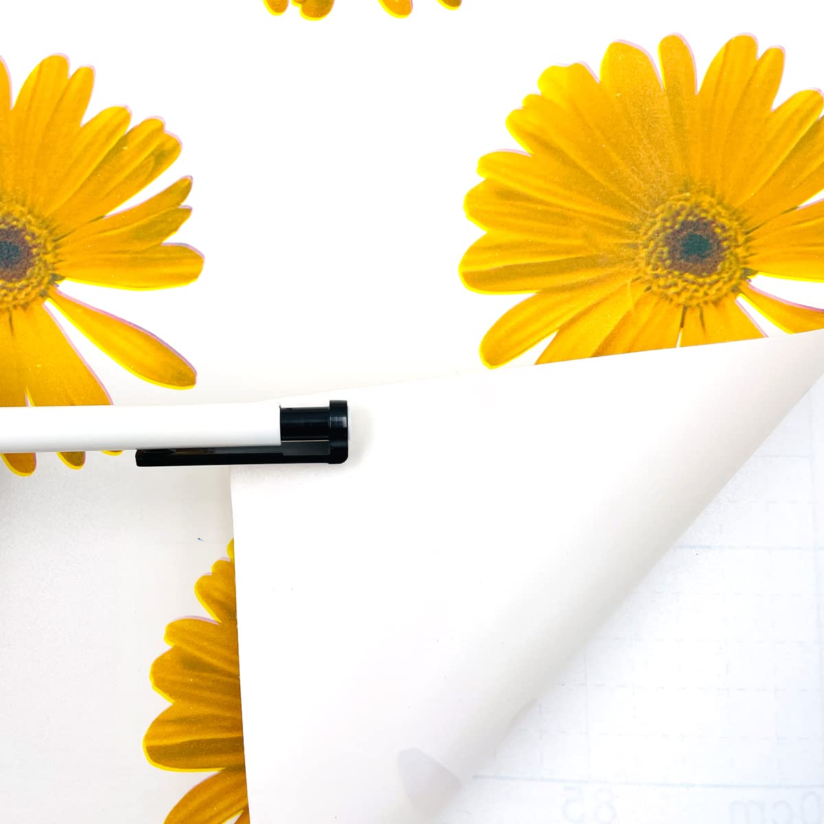 Yifely Peel & Stick Shelf Liner Removable Countertops Paper for Covering Apartment Old Drawer Cabinets, Yellow Daisy, 17.7 Inch by 9.8 Feet