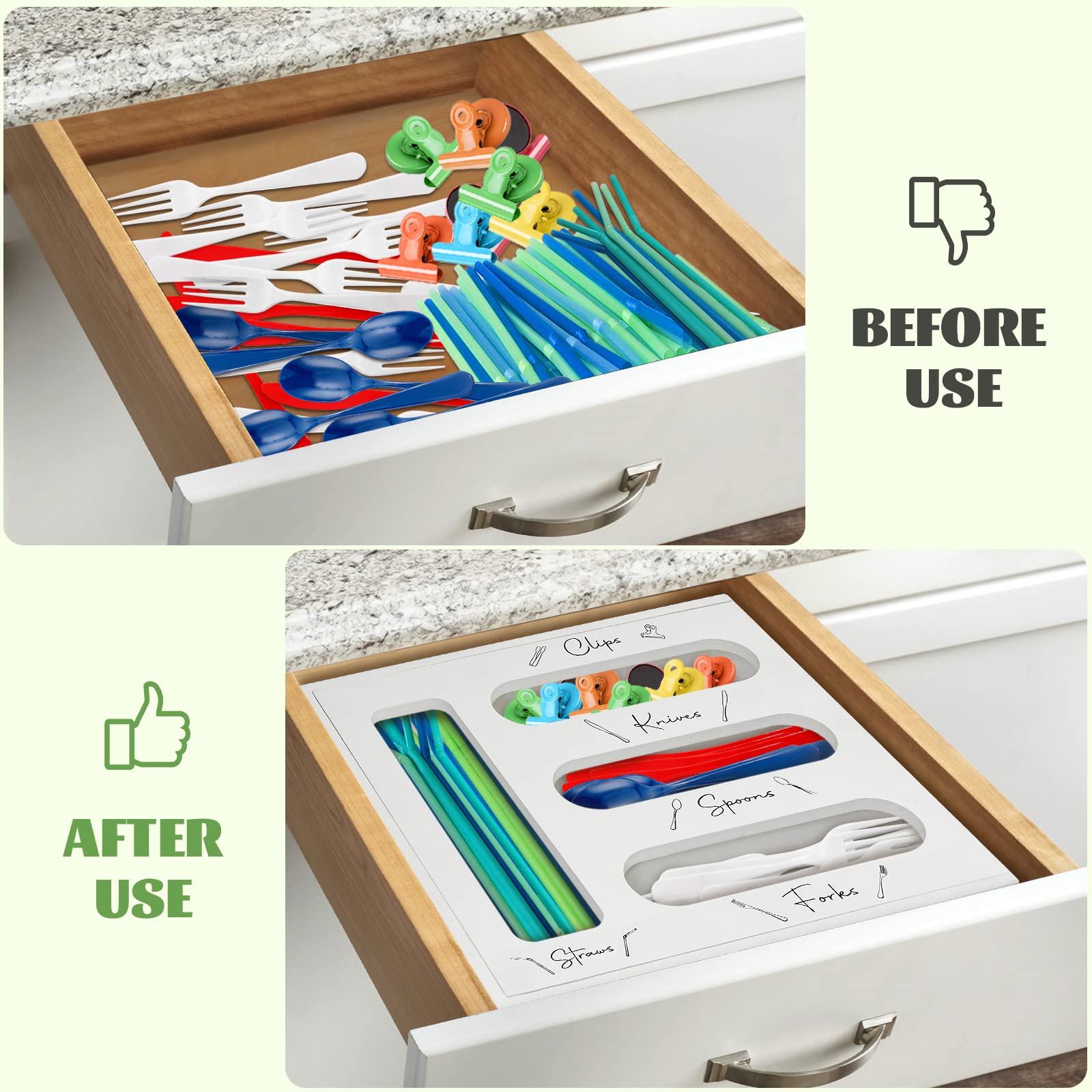 Unistyle Plastic Straws Holder,Bag Clips Organizer,Plastic Spoon Holder,Fork,Knives Clips,Straws Holder,Plastic Cutlery Utensil Holder,Disposable Dish Holder for Wedding,Party,BBQ