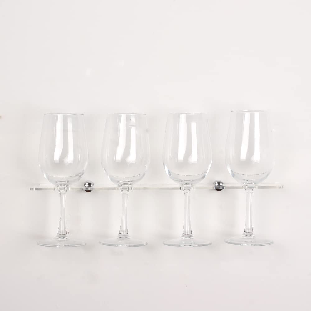 WANLIAN Wine Glass Holder Wall Mounted Wine Glass Holder Acrylic Wall Mounted Wine Glass Holder Cabinet Tableware Lower Wine Glass Holder and Wine Glass Storage Rack (Transparent 2 pieces)