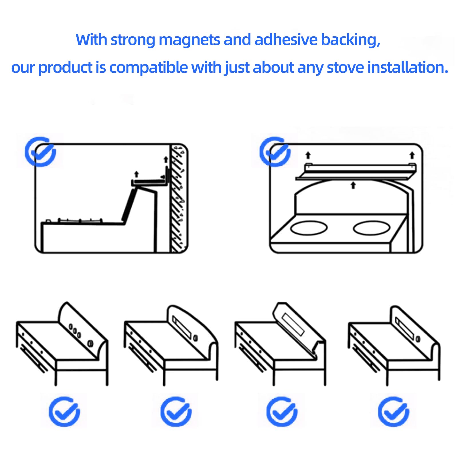 SZJHXIN Kitchen Shelf for Stove Top, Magnetic Shelf Over the Stove Stainless Steel Kitchen Spice Storage Adjustable Length from 15"-30"