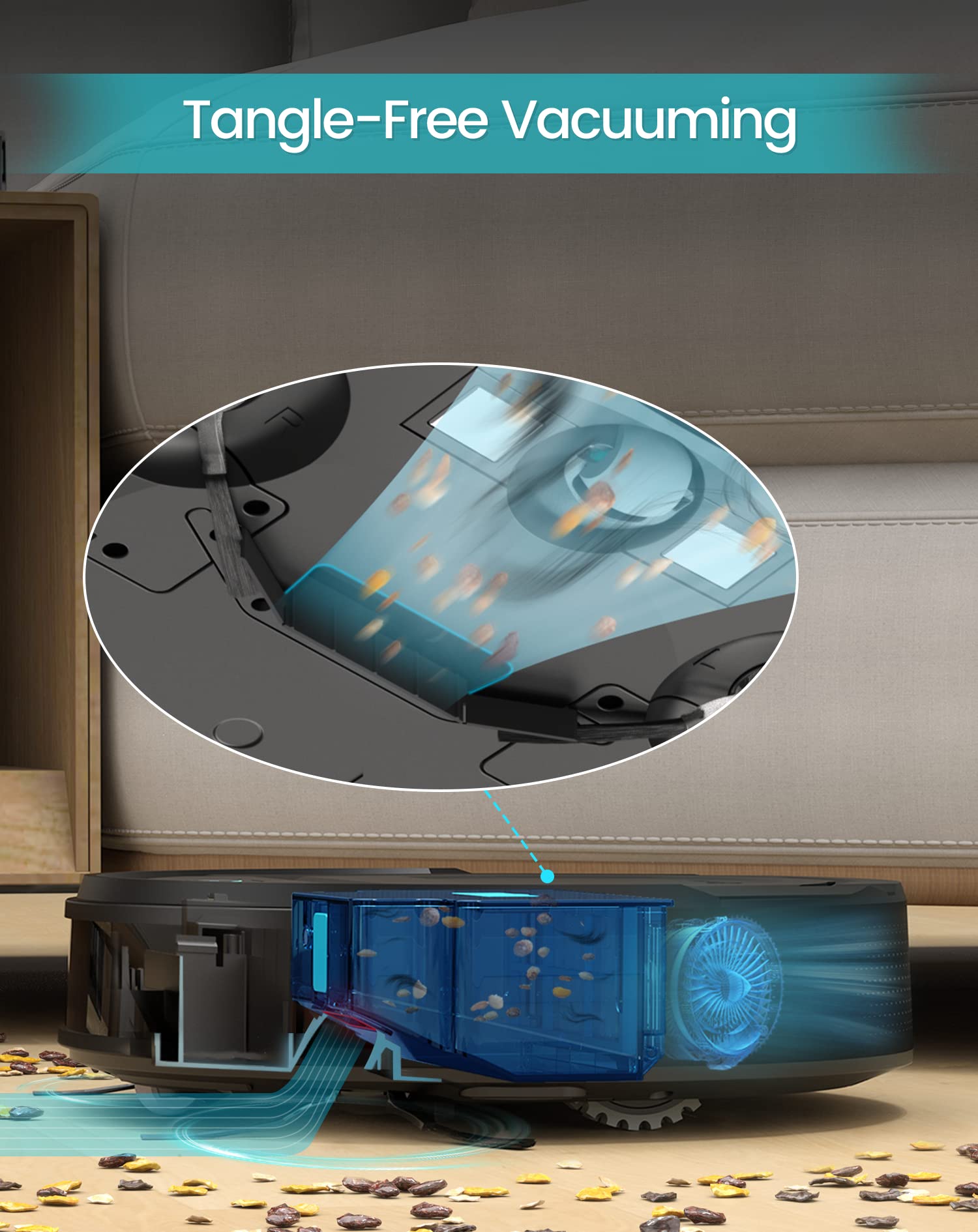 Lefant Robot Vacuum Cleaner with 2200Pa,Featured Carpet Boost,Tangle-Free,Ultra Slim,Self-Charging Robotic Vacuum,Wi-Fi/App/Alexa,120mins Runtime,Ideal for Pet Hair,Hard Floor and Carpet M210-Pro