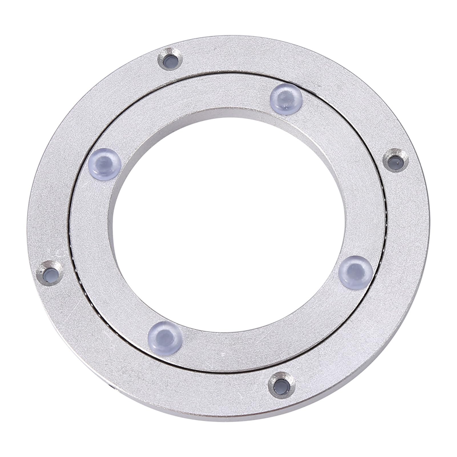 Silver Table Bearing, Heavy Duty Aluminium Alloy Hardware Rotating Turntable Bearing Swivel Plate for Dining-Table (4Inch)