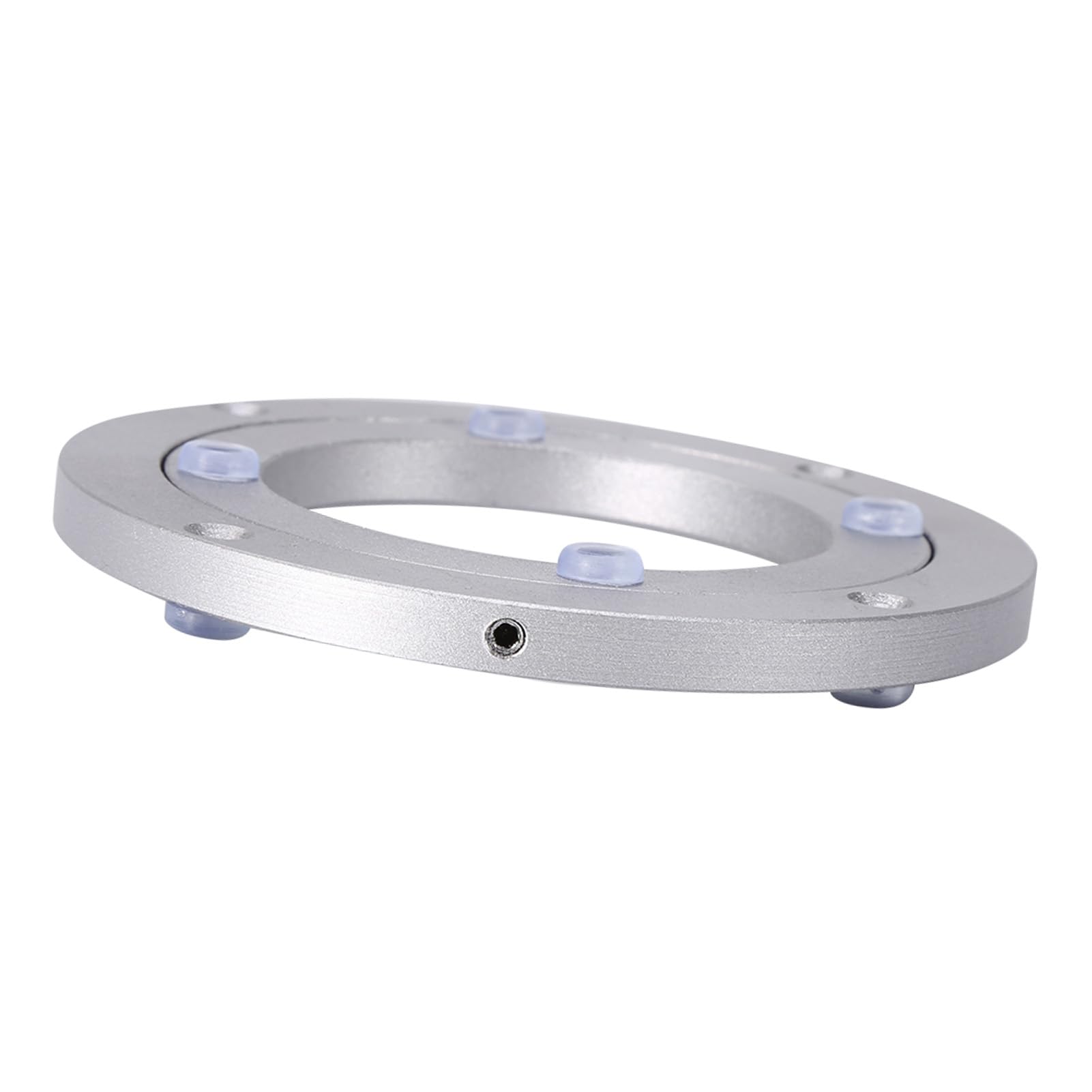 Silver Table Bearing, Heavy Duty Aluminium Alloy Hardware Rotating Turntable Bearing Swivel Plate for Dining-Table (4Inch)