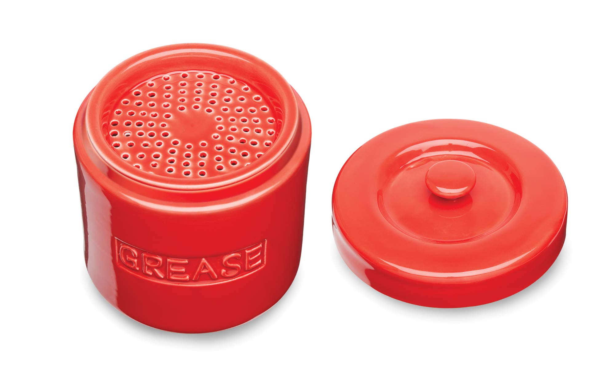 Fox Run Grease Container, 5 x 5 x 5.5 inches, Red