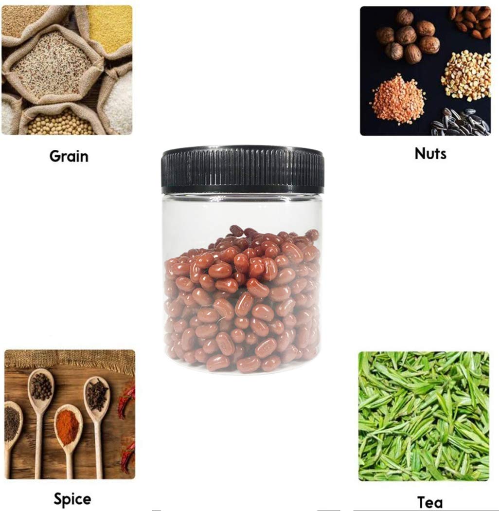16oz Plastic Jars With Lids, Airtight Container for Food Storage, Clear Plastic Jars Ideal For Dry Food, Peanut Butter, Honey Jam,Cosmetics, Cream, Bathroom and Storage(set of16)