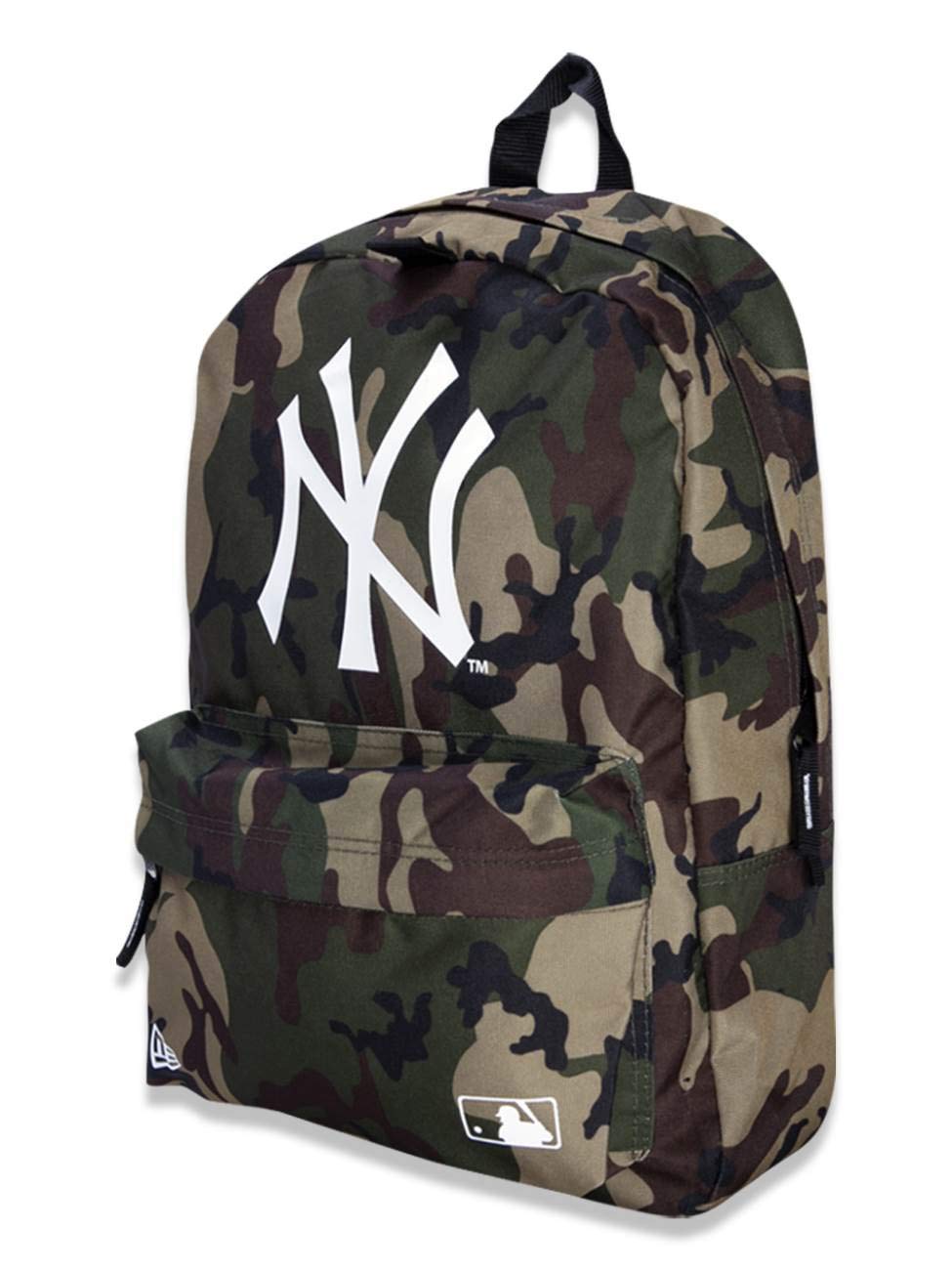 New Era Men's MLB Stadium New York Yankees Woodland Camo Backpack, Green Med, One Size