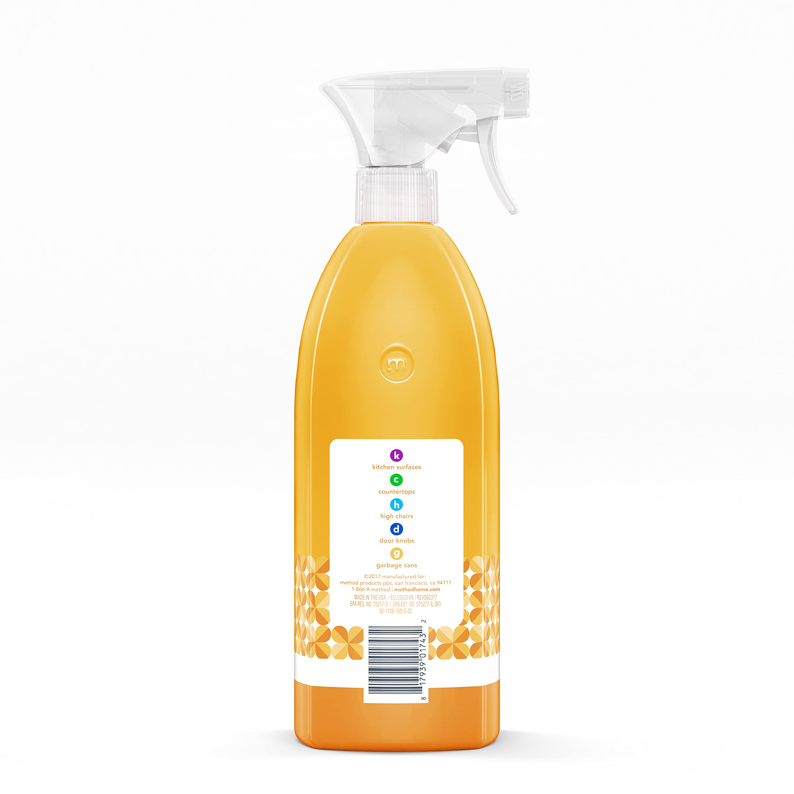 Method Antibacterial All-Purpose Cleaner, Citron, 28 Ounce, 4 count (Pack of 1) Packaging May Vary