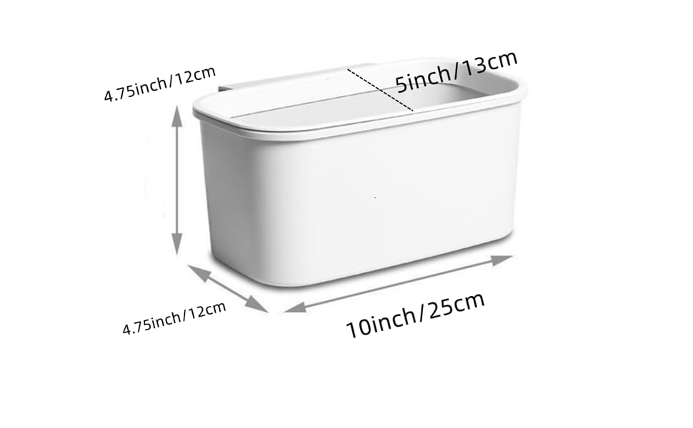 2 Pack White Hanging Cup Holders,10x5x4.5"Trolley Basket Storage,Rolling Cart Accessories Hanging Buckets Hanging Bins,Plant Containers,Storage Bucket,Make Up Pencil Holder,Kitchen Storage Container