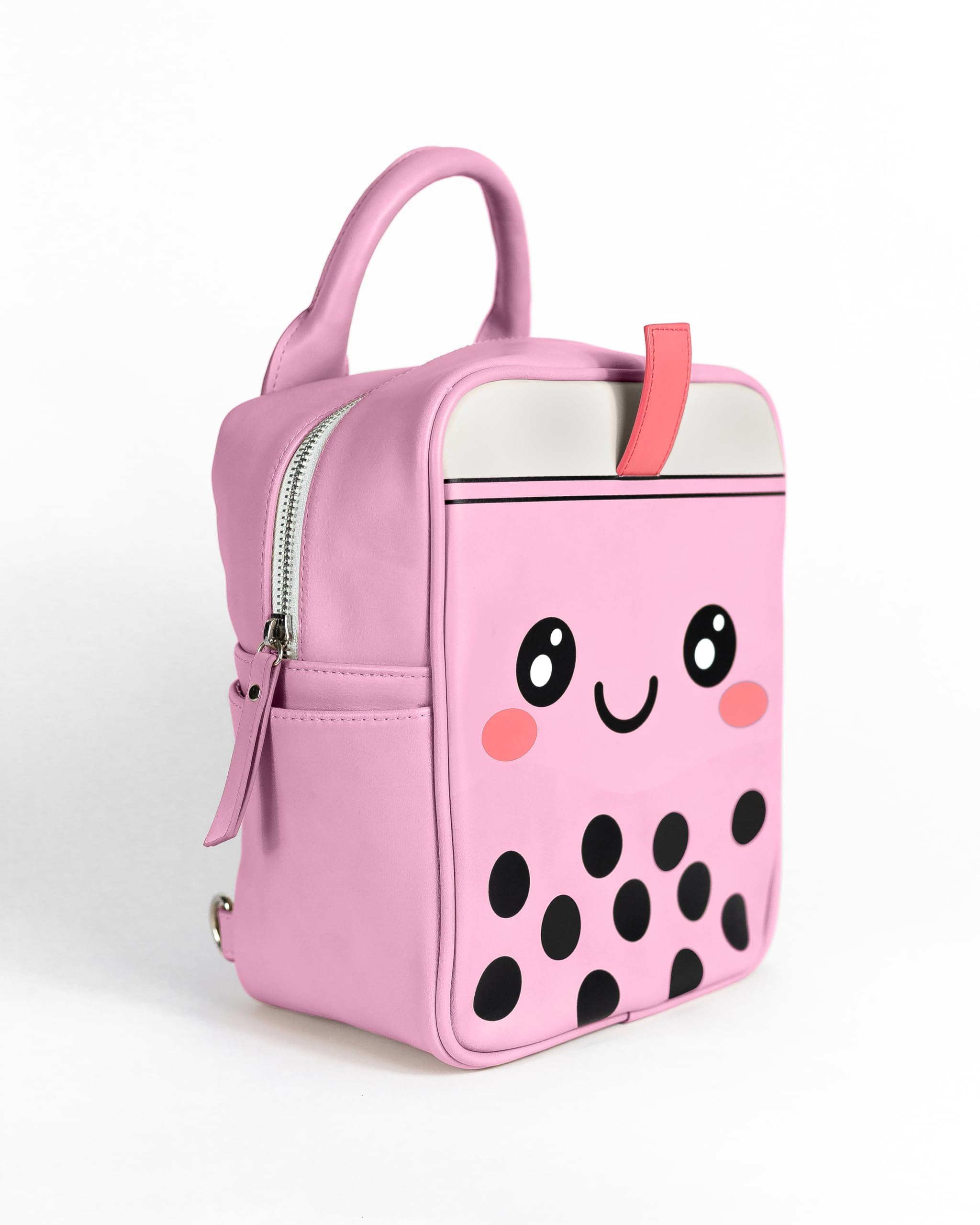 Boba Premium Faux-Leather Backpack, Crossbody, or Purse (Milk Tea)