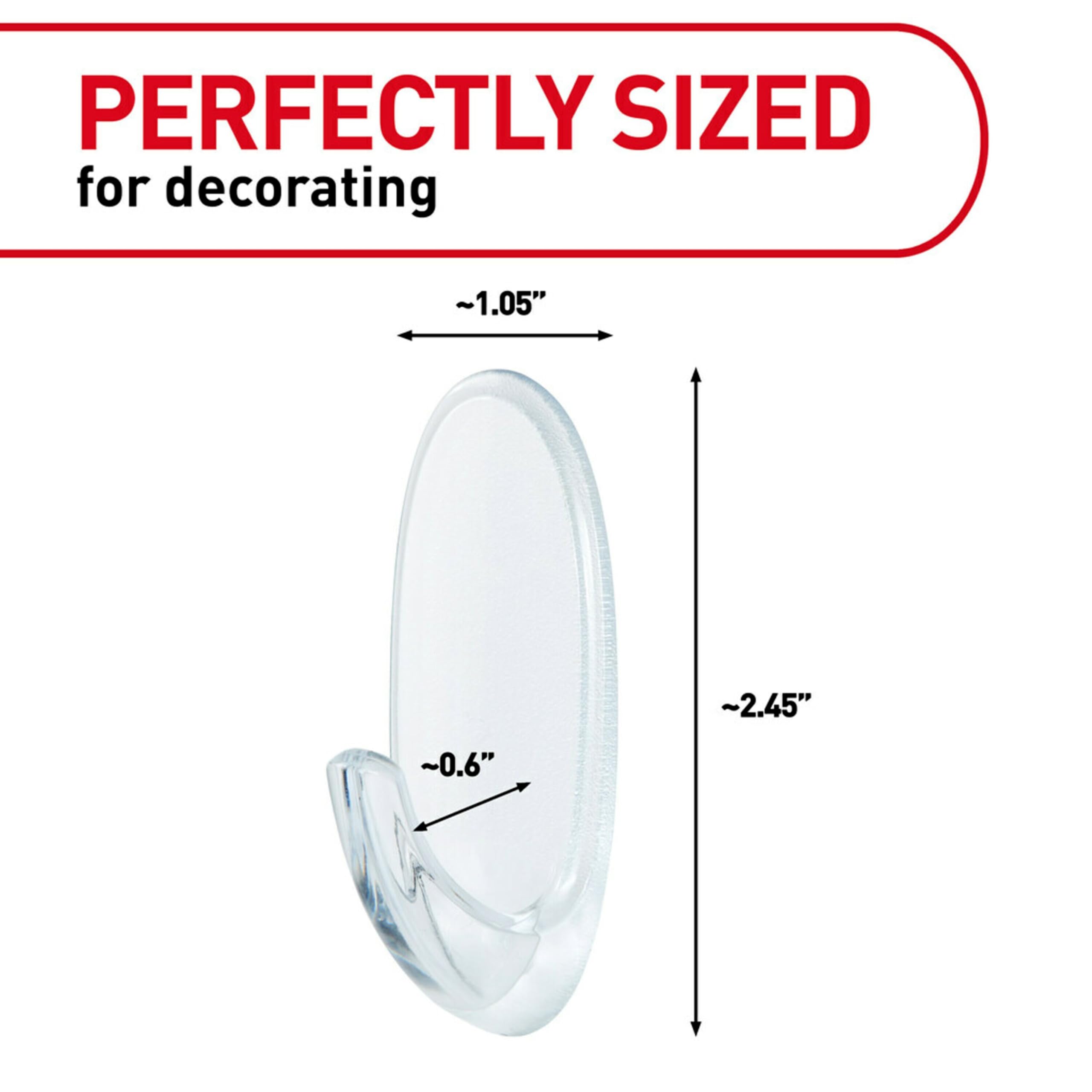 Command CL091-7NA Clear Medium Hooks, 7 Count