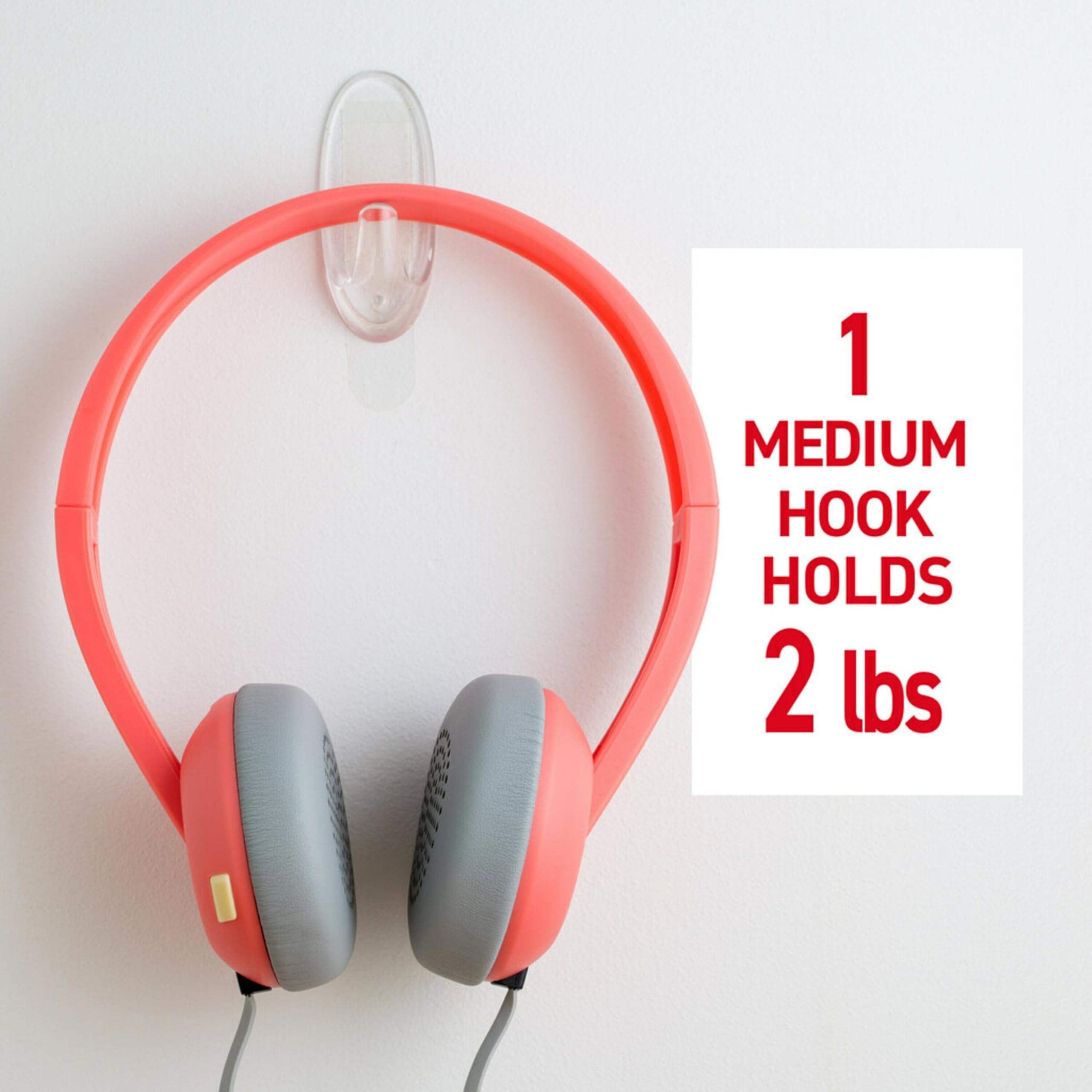 Command CL091-7NA Clear Medium Hooks, 7 Count