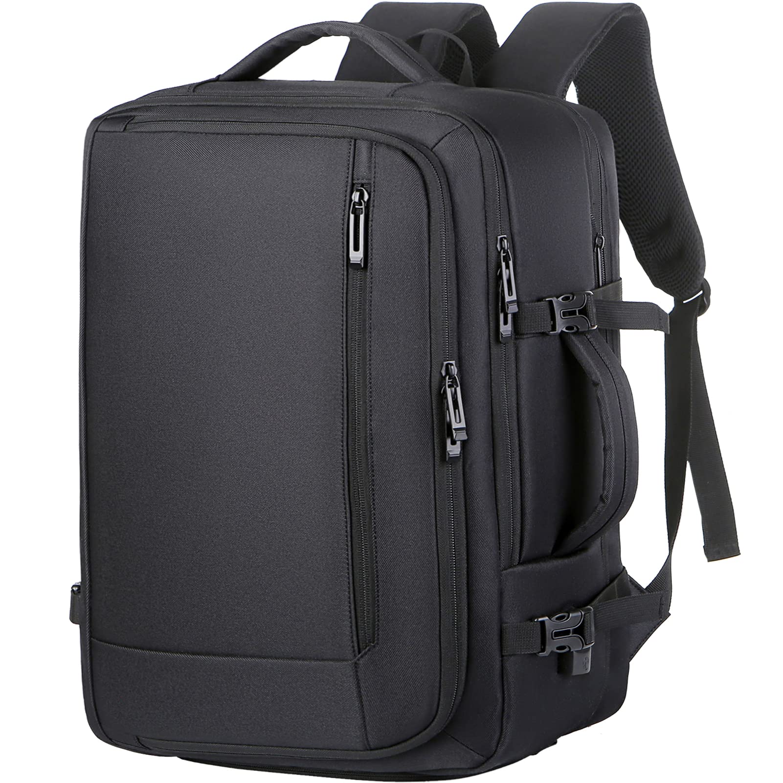 NocNoc Travel Backpack for Women Men Airline approved, 40L Extra Large Carry on Backpack, Expandable Luggage Backpack for 17in Laptop, Black