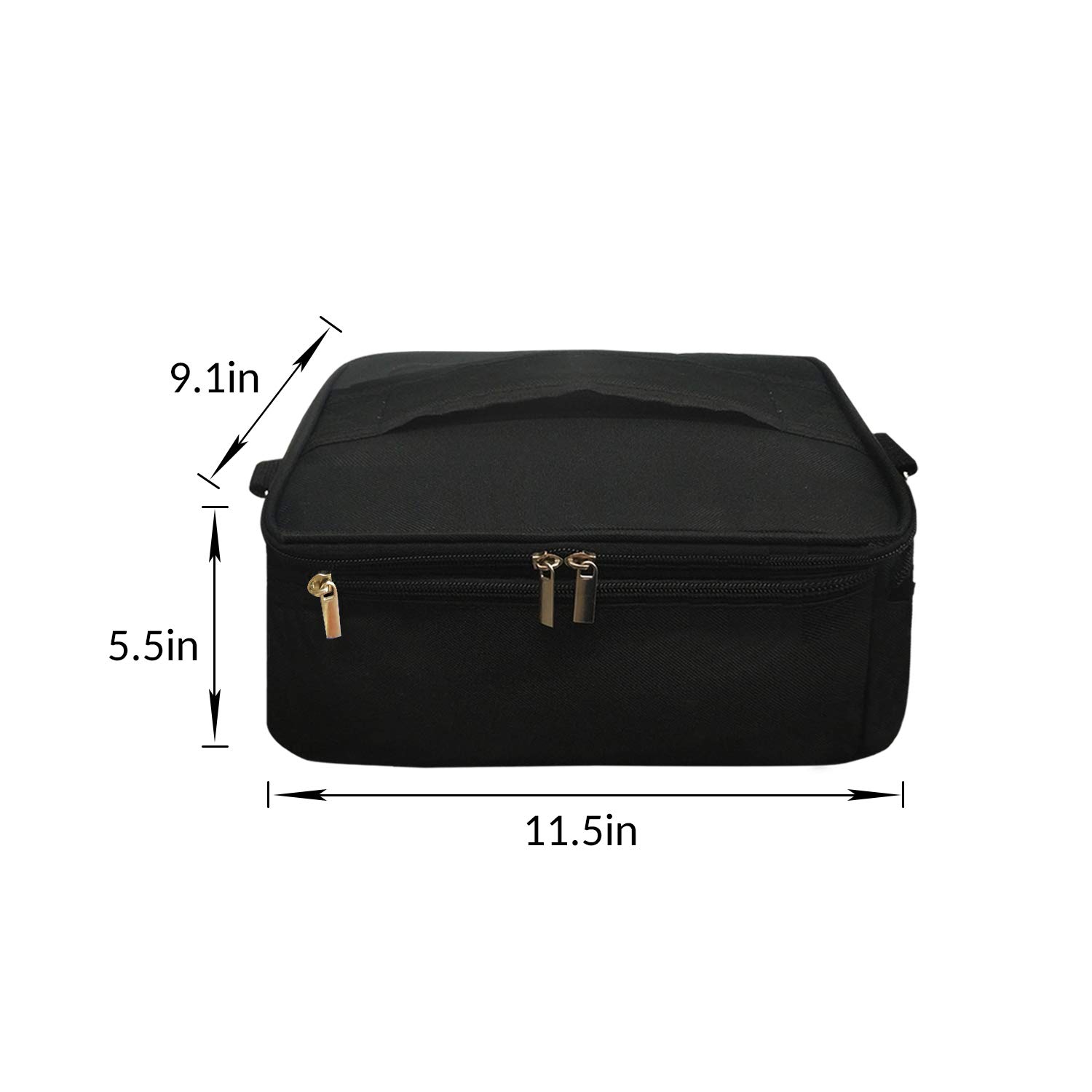 Car Food Warmer Portable 12V Personal Oven for Car Heat Lunch Box with Adjustable/Detachable shoulder strap, Using for Work/Picnic/Road Trip, Electric Slow Cooker for Food (Black)