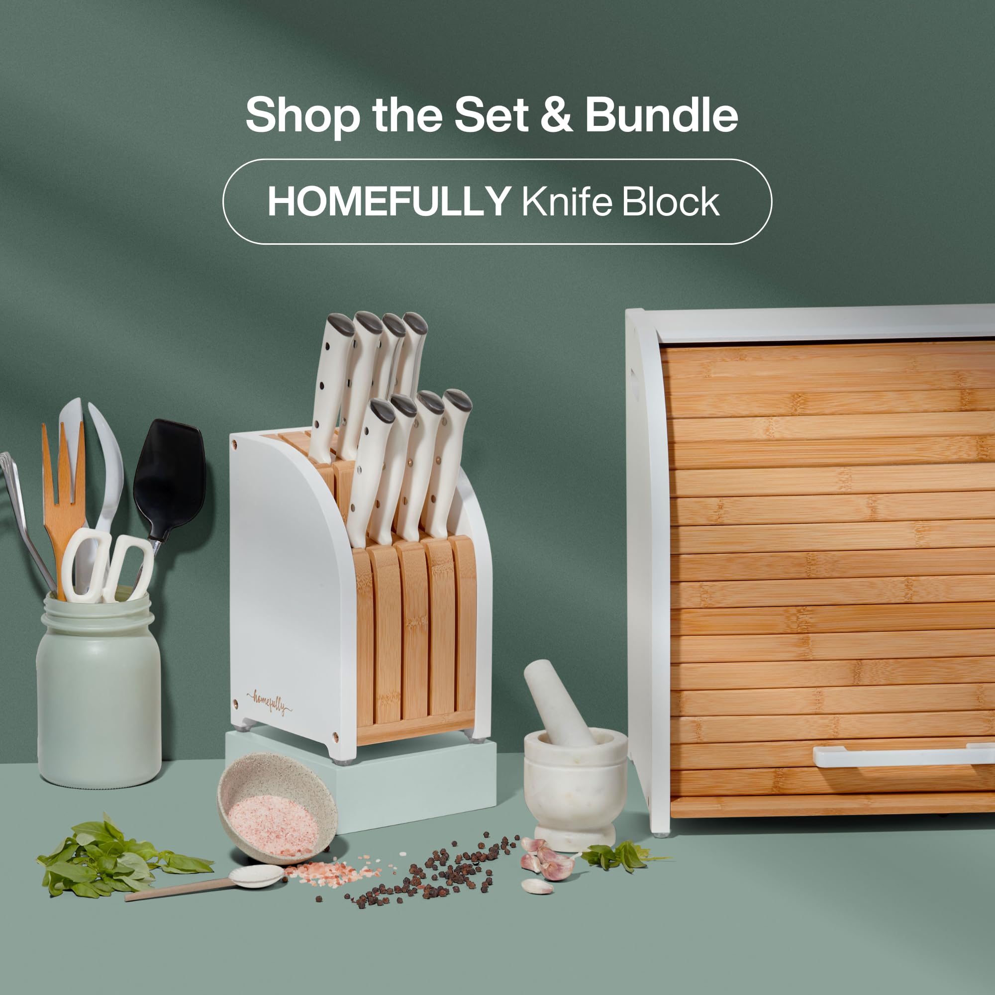 Homefully Co Bamboo Bread Box for Kitchen Countertop, Double Layer Extra Large Bread Box, Roll Top Bread Box White for Kitchen Storage and Decor Farmhouse and Modern 2 Layer Wooden Bread Bin