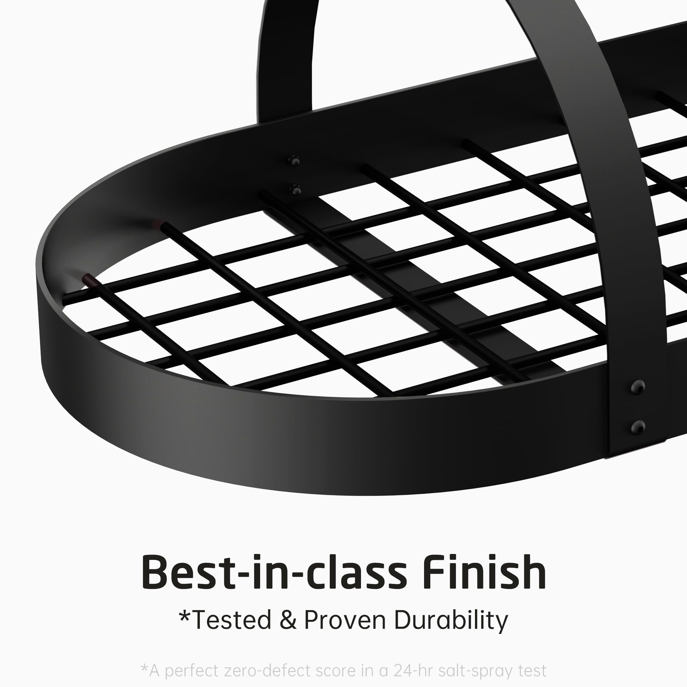 KES Ceiling Pot Rack 34-Inch Hanging Pot Rack for Kitchen Oval Pot and Pan Rack Matte Black Pot Hanger with 20 S Hooks, KUR221S85-BK