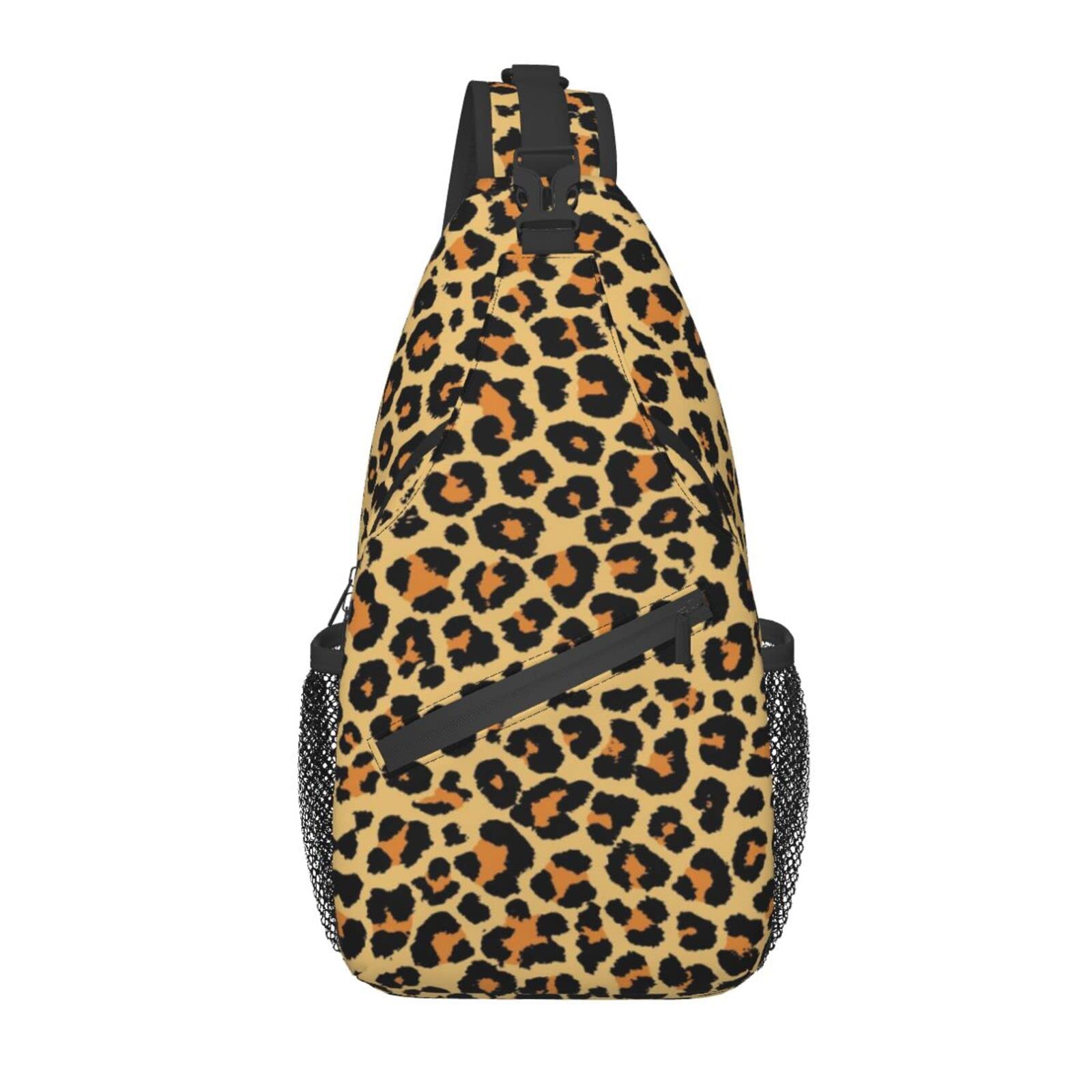 Mounno Leopard Print Sling Bag Leisure Oblique Cross Chest Bag For Men Women,Durable Adjustable Gym Bag Cycling Traveling Hiking Daypack