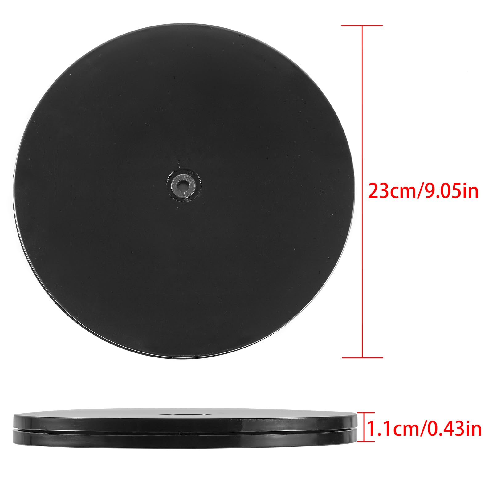HSTECH 9” Lazy Susan Turntable Black Acrylic Ball Bearing Rotating Tray for Spice Rack Table Cake Kitchen Pantry Decorating TV Laptop Computer Monitor, 50-lb Load Capacity (360˚ Rotation)