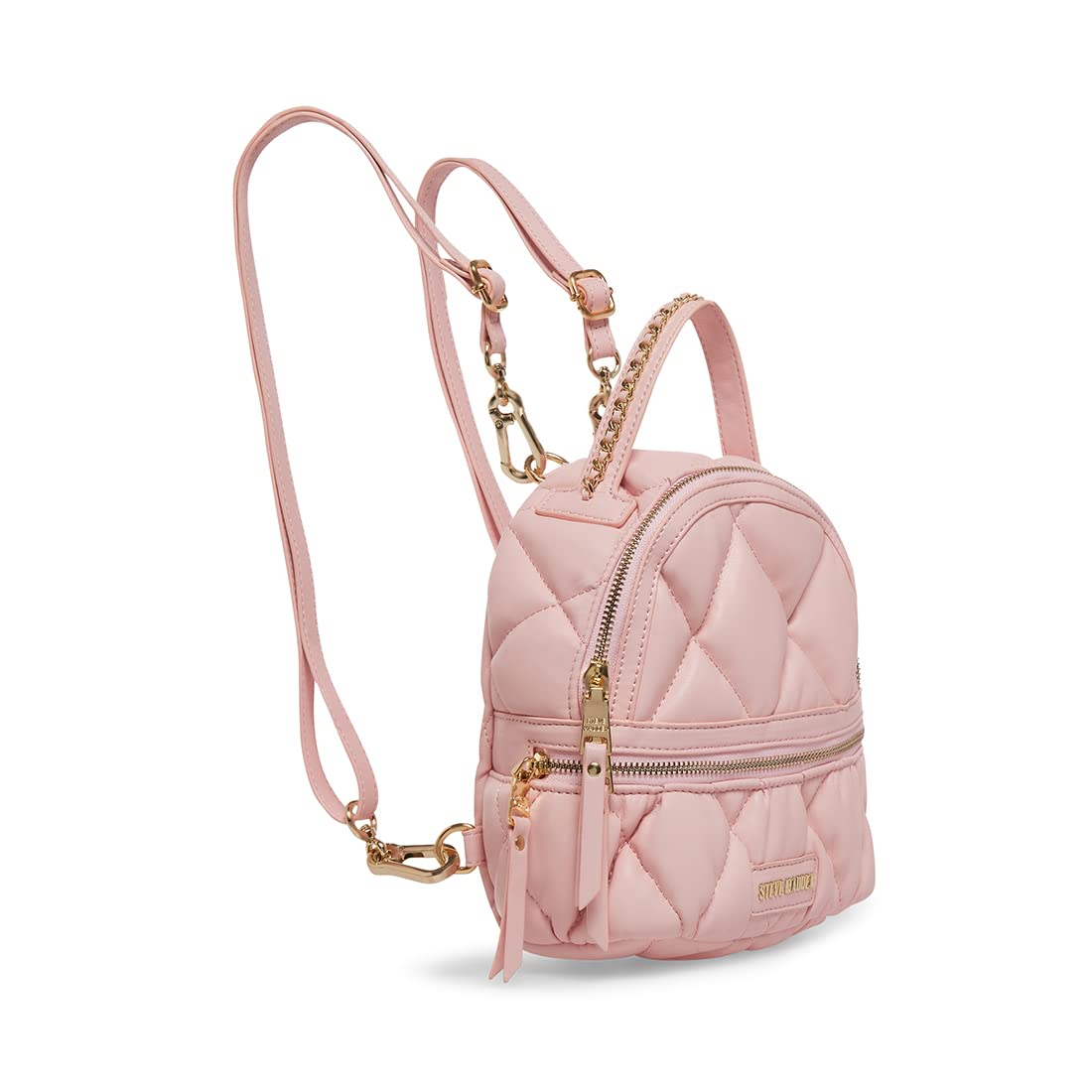 Steve Madden womens Steve Madden QUELLE Quilted Mini Backpack, Pink, One Size US