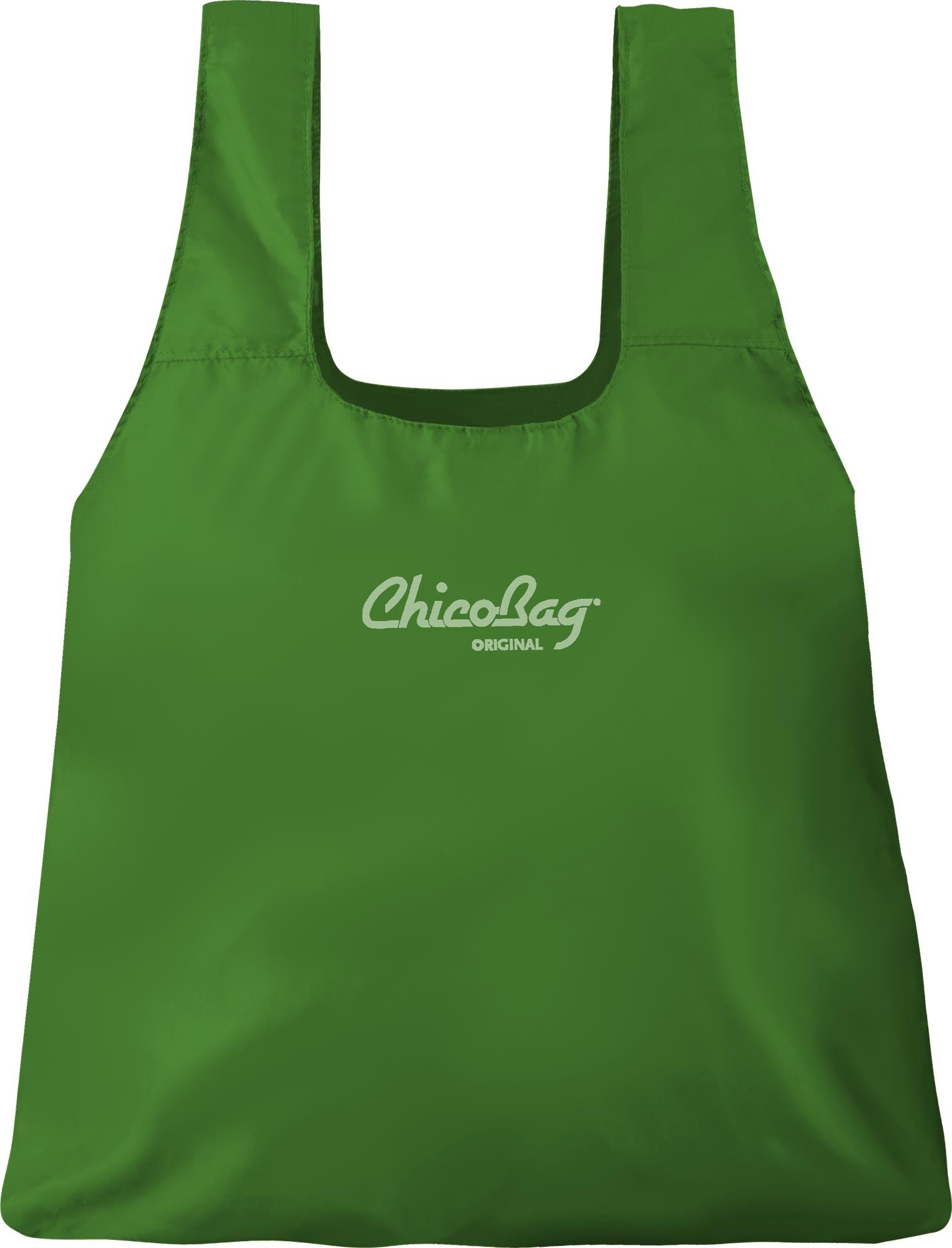 ChicoBag Original Reusable Grocery Bag with Attached Pouch and Carabiner Clip, Variety 4 Pack - Blue, Green, Purple, and Red