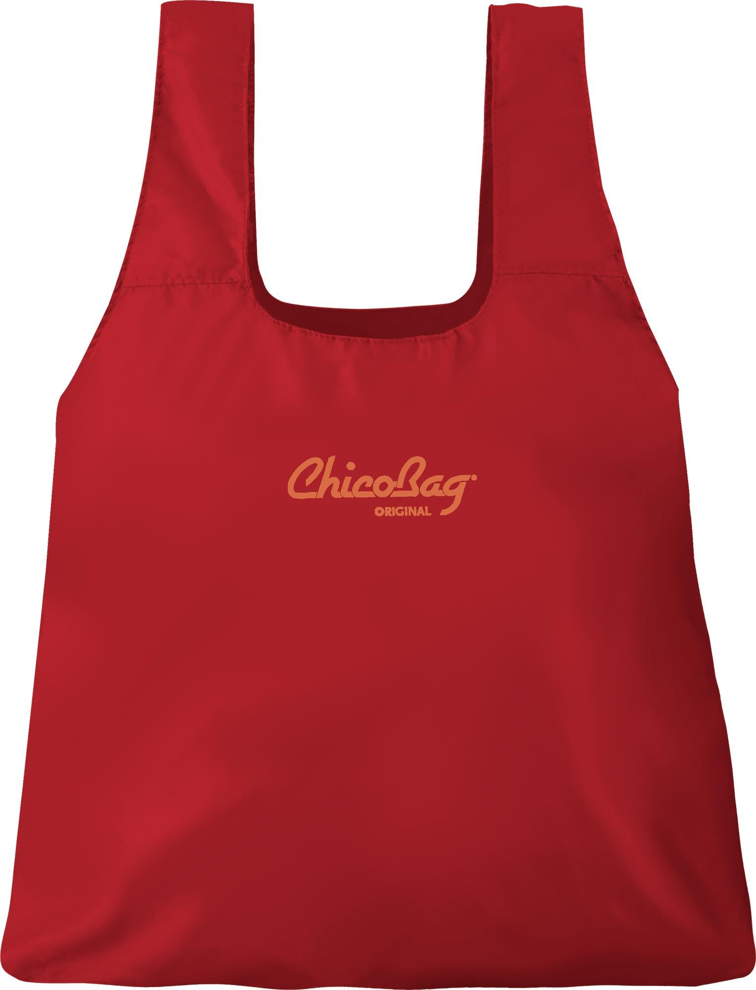 ChicoBag Original Reusable Grocery Bag with Attached Pouch and Carabiner Clip, Variety 4 Pack - Blue, Green, Purple, and Red
