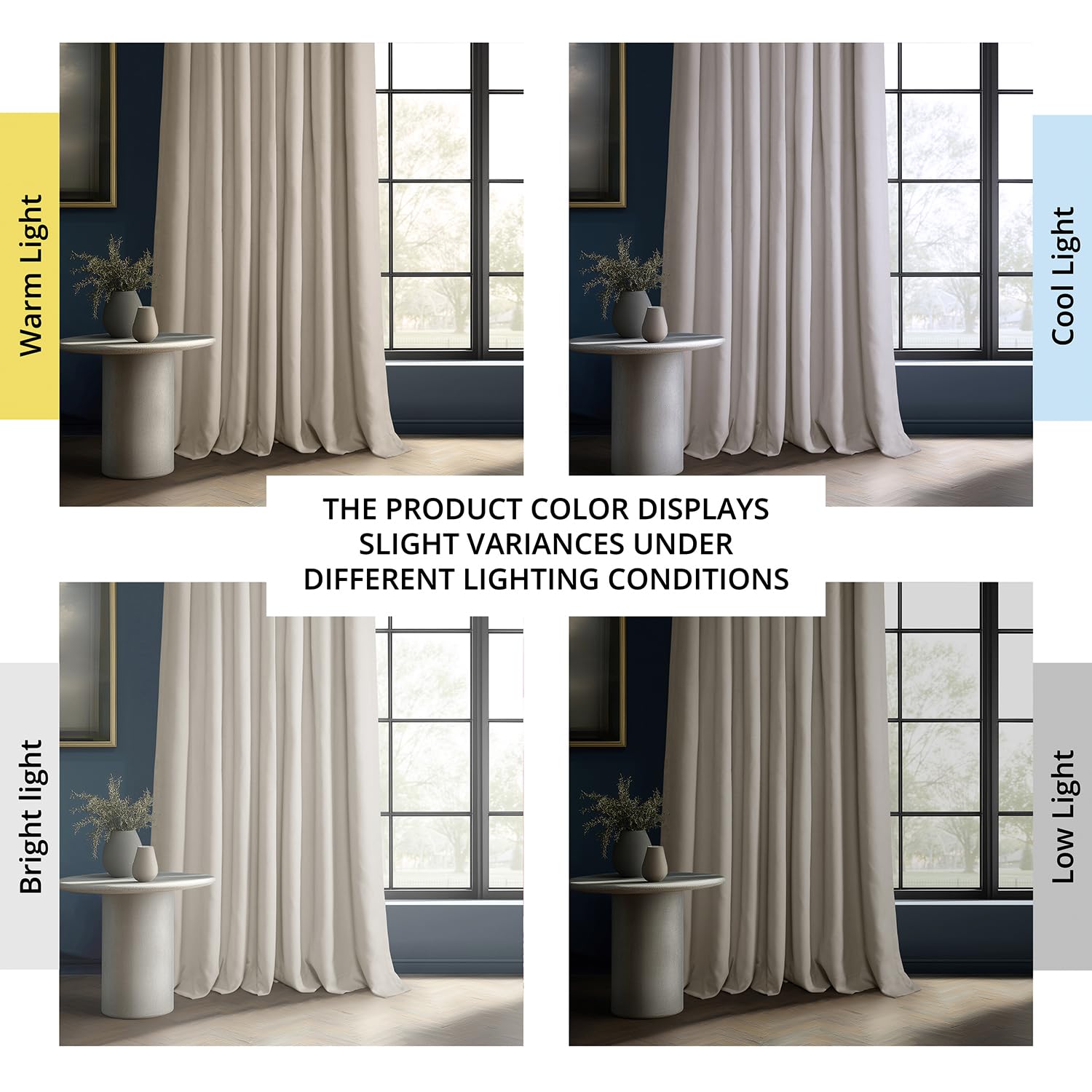 HPD Half Price Drapes BOCH-LN185-P Faux Linen Room Darkening Curtains for Bedroom (1 Panel), 50 X 96, Birch
