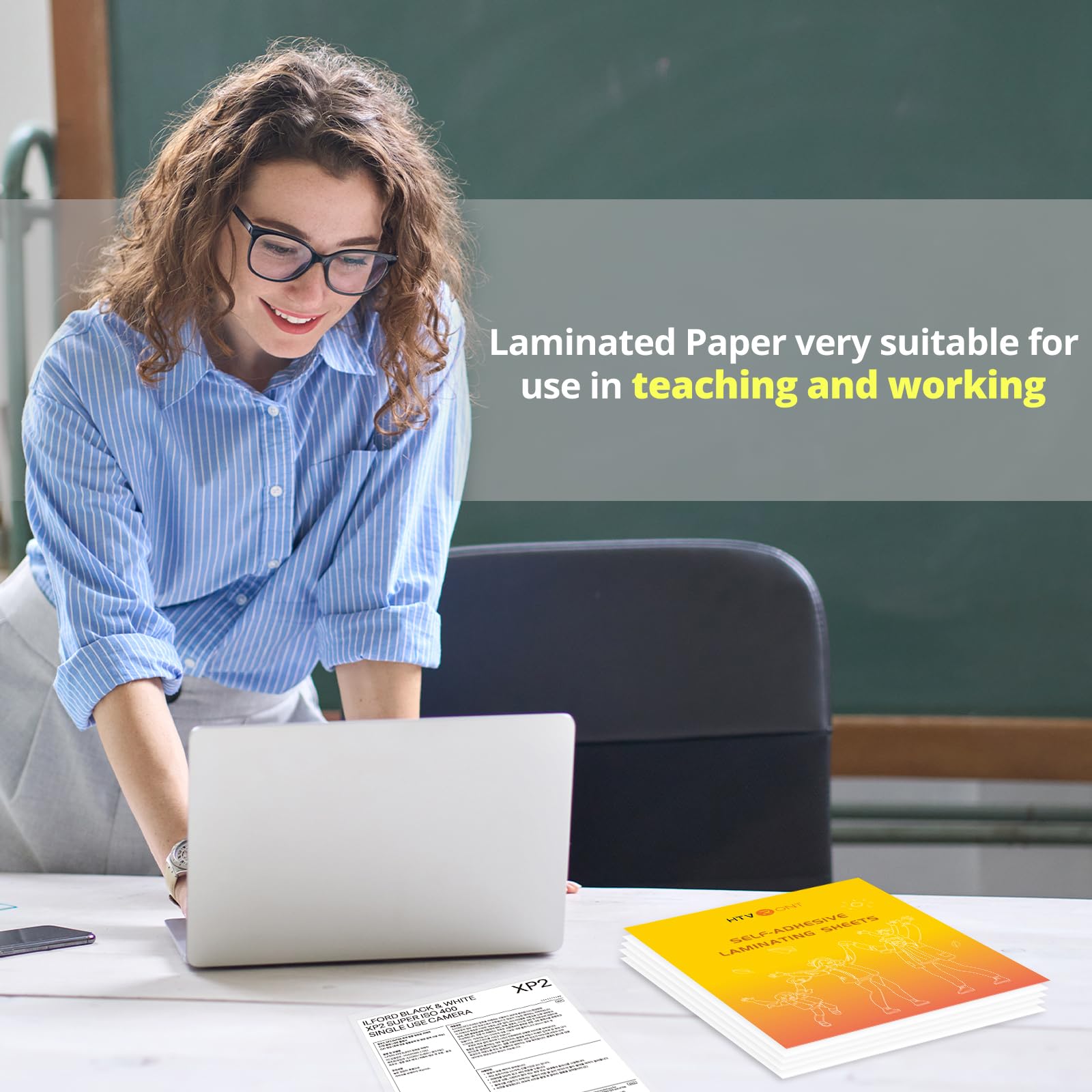 HTVRONT Self-Adhesive Laminating Sheets-20 Sheets 9 X 12 Inches Self Laminating Sheets, No Machine Needed Clear Laminating Sheets