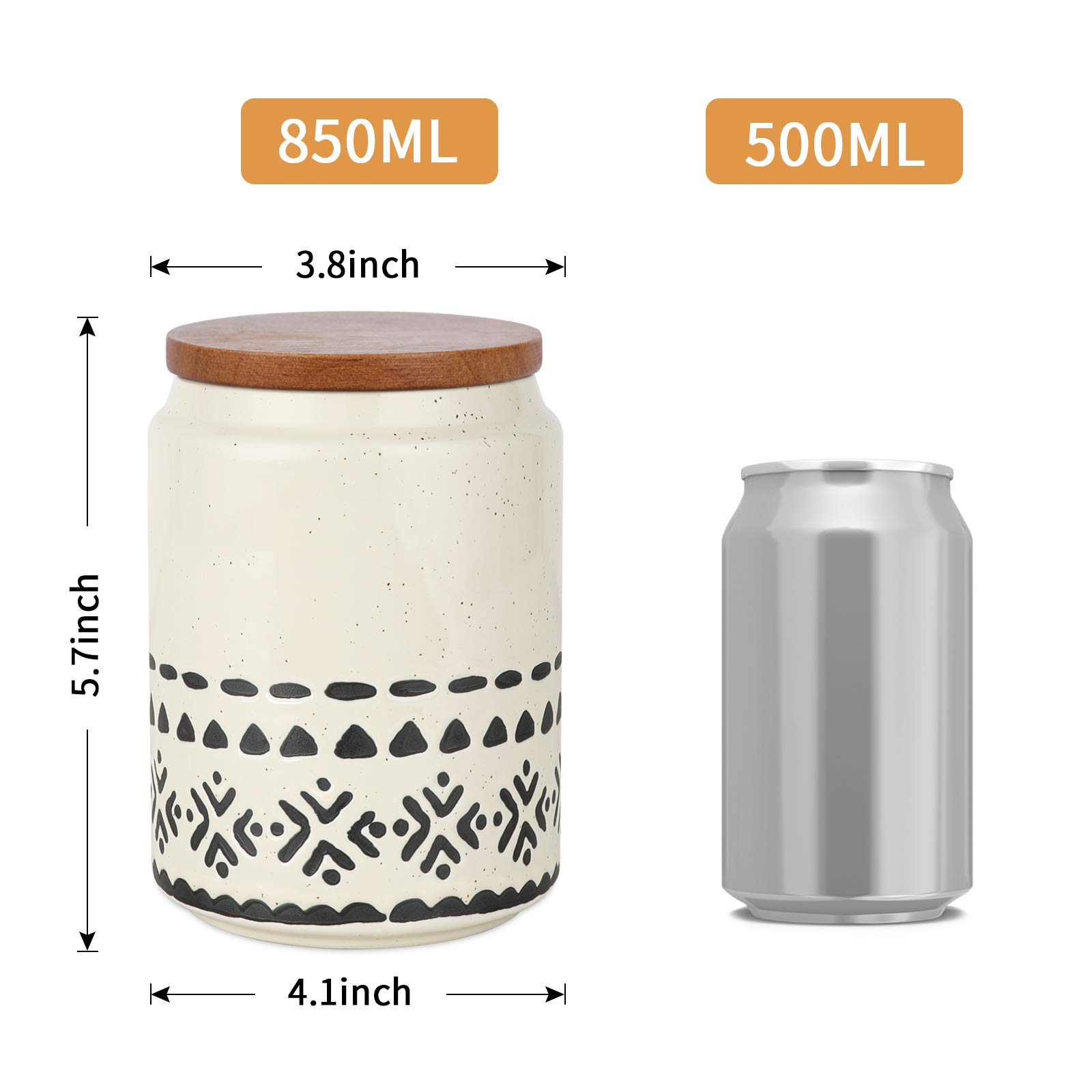 Kopmath Ceramic Kitchen Canister, Airtight Coffee Canister, 29 FL OZ (850 ml), Starry-Sky Bohemian Style, Sturdy & Dishwasher Safe, Food Storage Jar for Coffee Ground Sugar Tea Spice Nut Candy 1pc